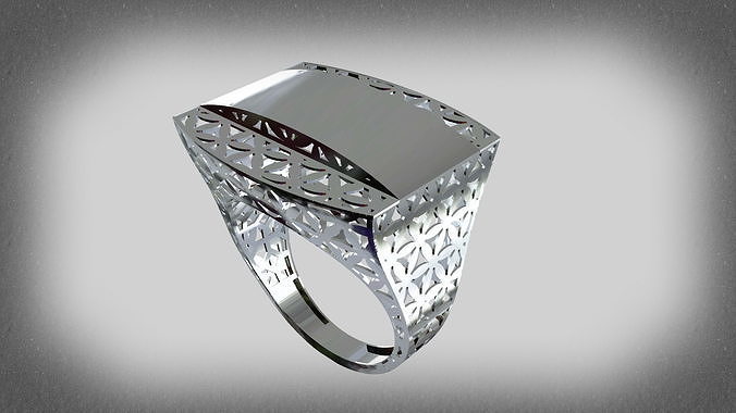 Rectangular fusion ring code 1009 3D model 3D printable | CGTrader