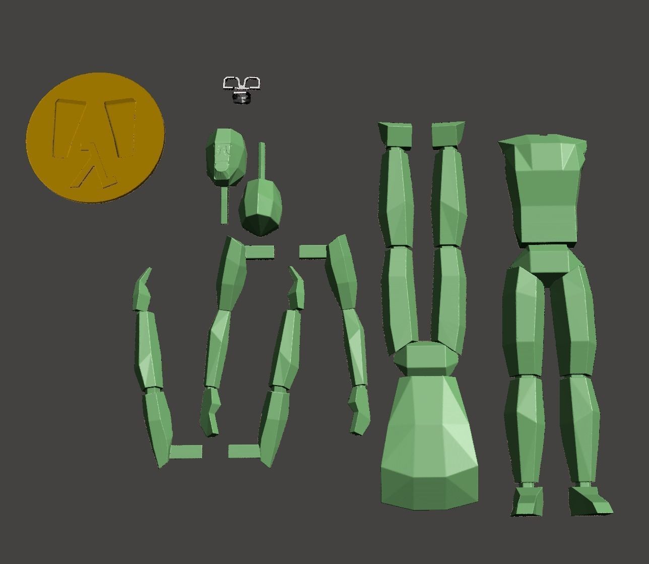 Info Player Start Half-Life Entity keyed cut print by color STL 3D ...