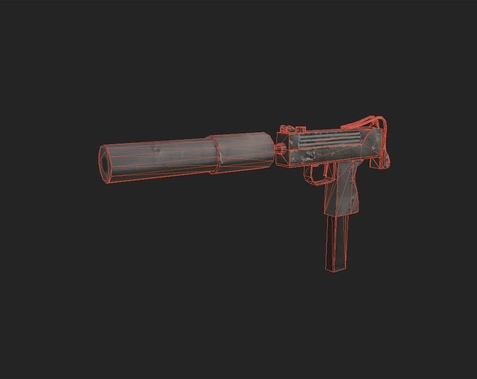 3D model Mac 10 Submachine gun VR / AR / low-poly | CGTrader