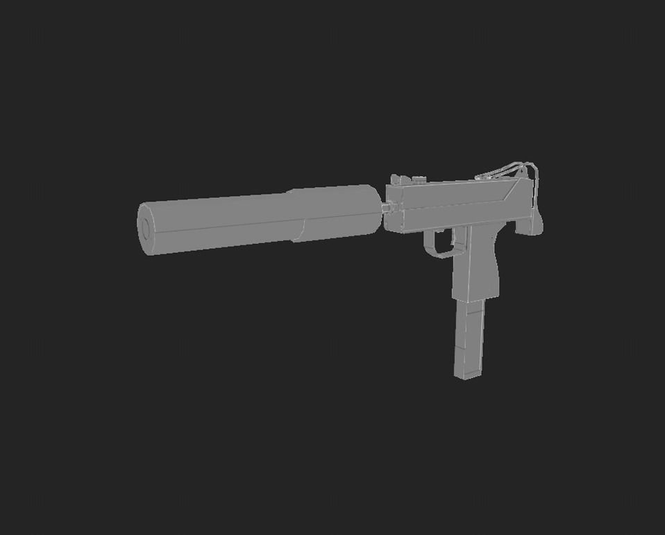 3D model Mac 10 Submachine gun VR / AR / low-poly | CGTrader
