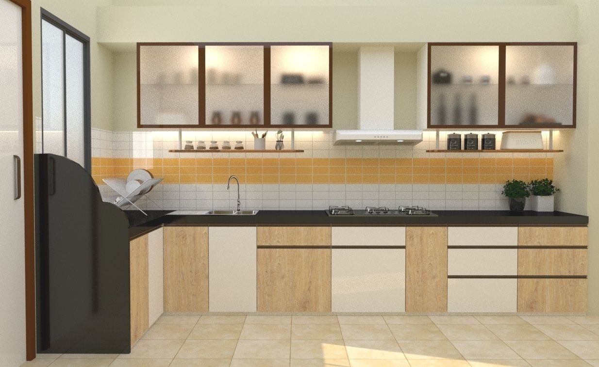 L Shape Kitchen free 3D model | CGTrader