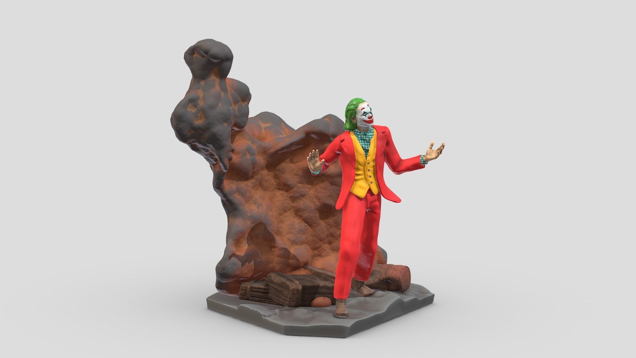 3D model Joker Low Poly PBR Realistic figurine VR / AR / low-poly ...
