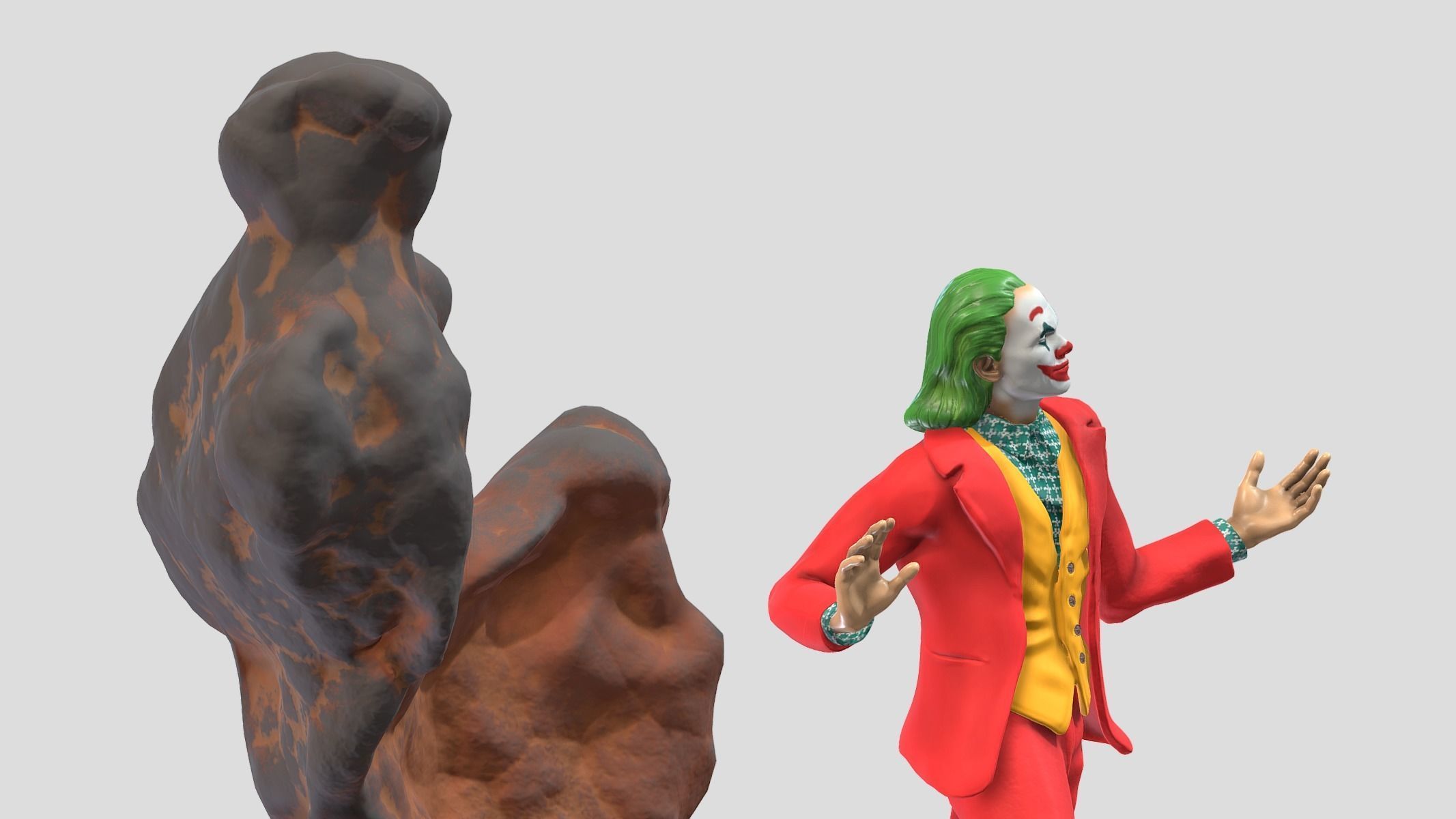 3D model Joker Low Poly PBR Realistic figurine VR / AR / low-poly ...