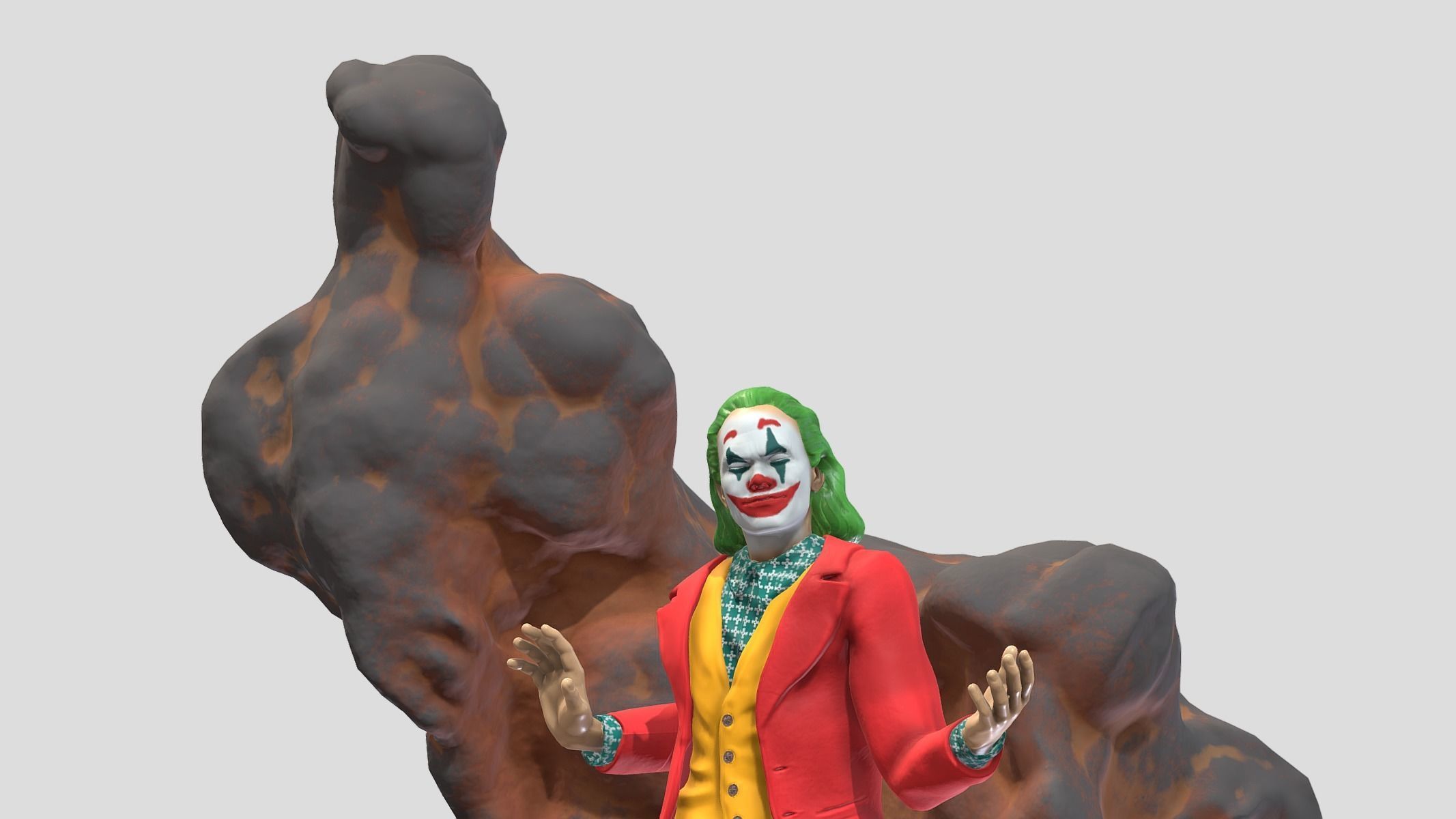 3D model Joker Low Poly PBR Realistic figurine VR / AR / low-poly ...