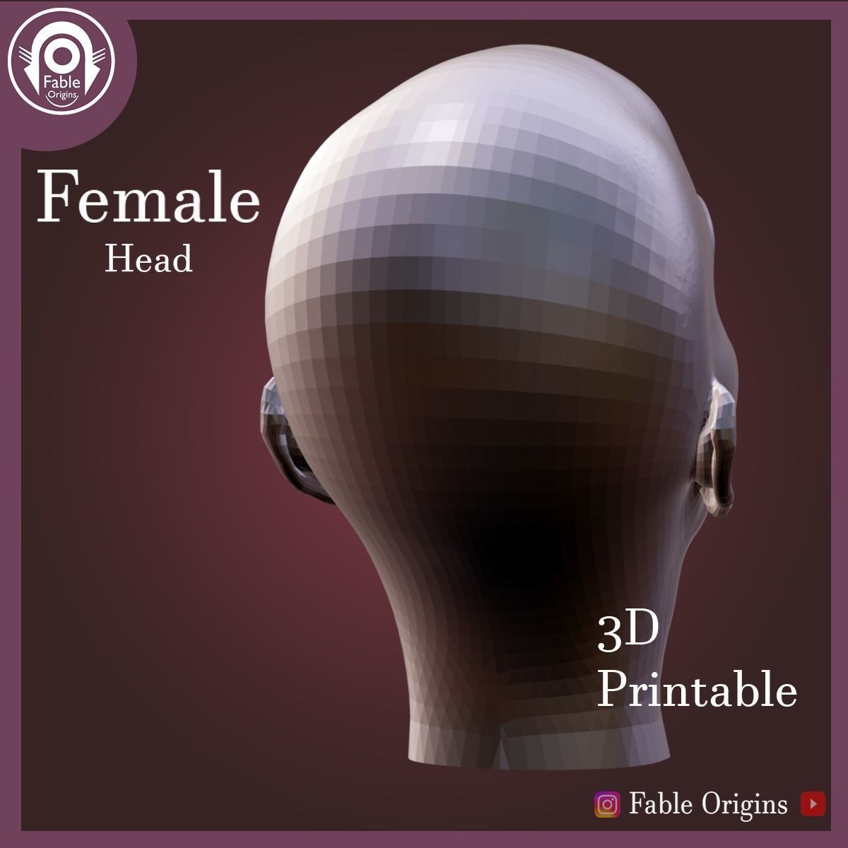 Female Head 3D model 3D printable | CGTrader