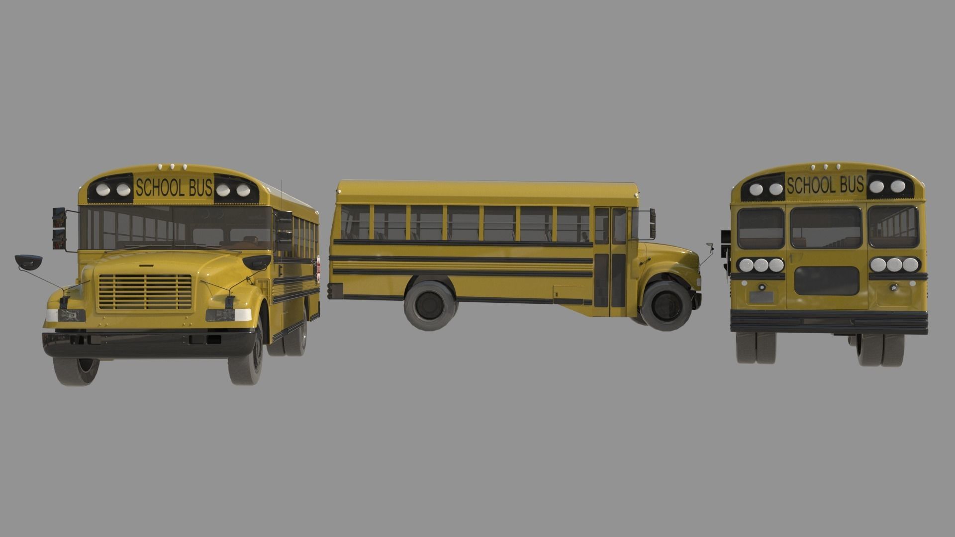 School Bus 3D model rigged | CGTrader