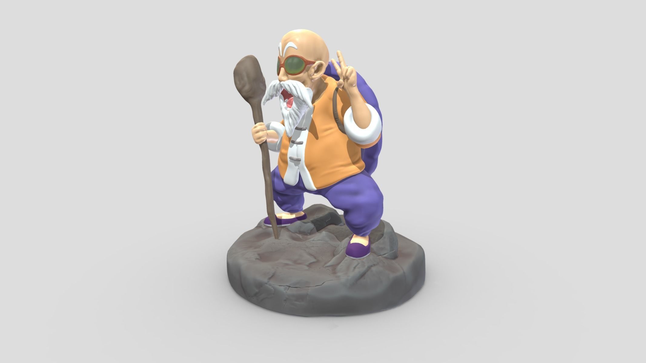 3D model Master Roshi Low Poly PBR Realistic VR / AR / low-poly | CGTrader