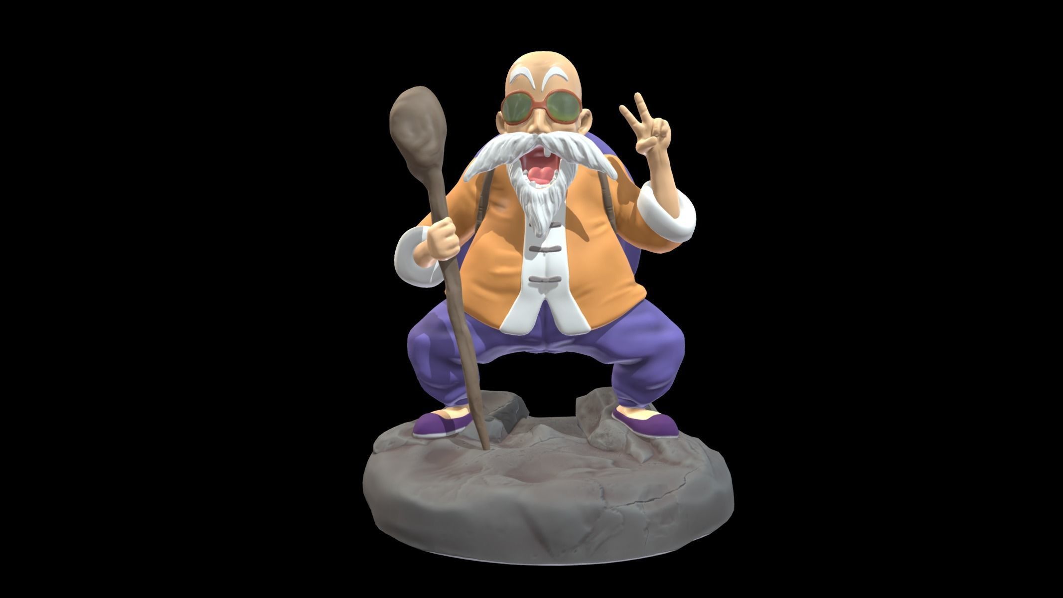 3D model Master Roshi Low Poly PBR Realistic VR / AR / low-poly | CGTrader