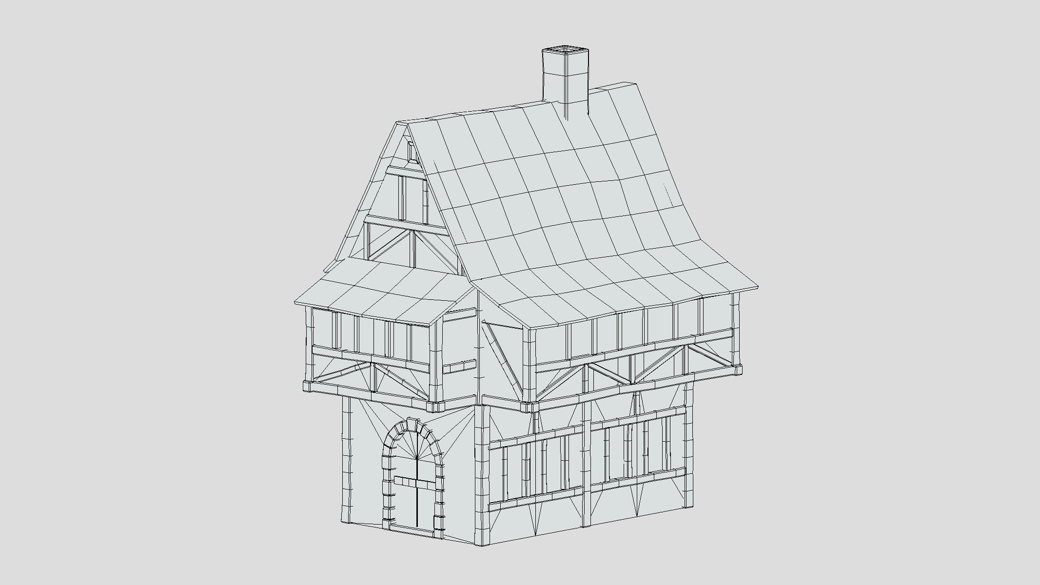 3D model Medieval Building 02 Low Poly PBR Realistic VR / AR / low-poly ...