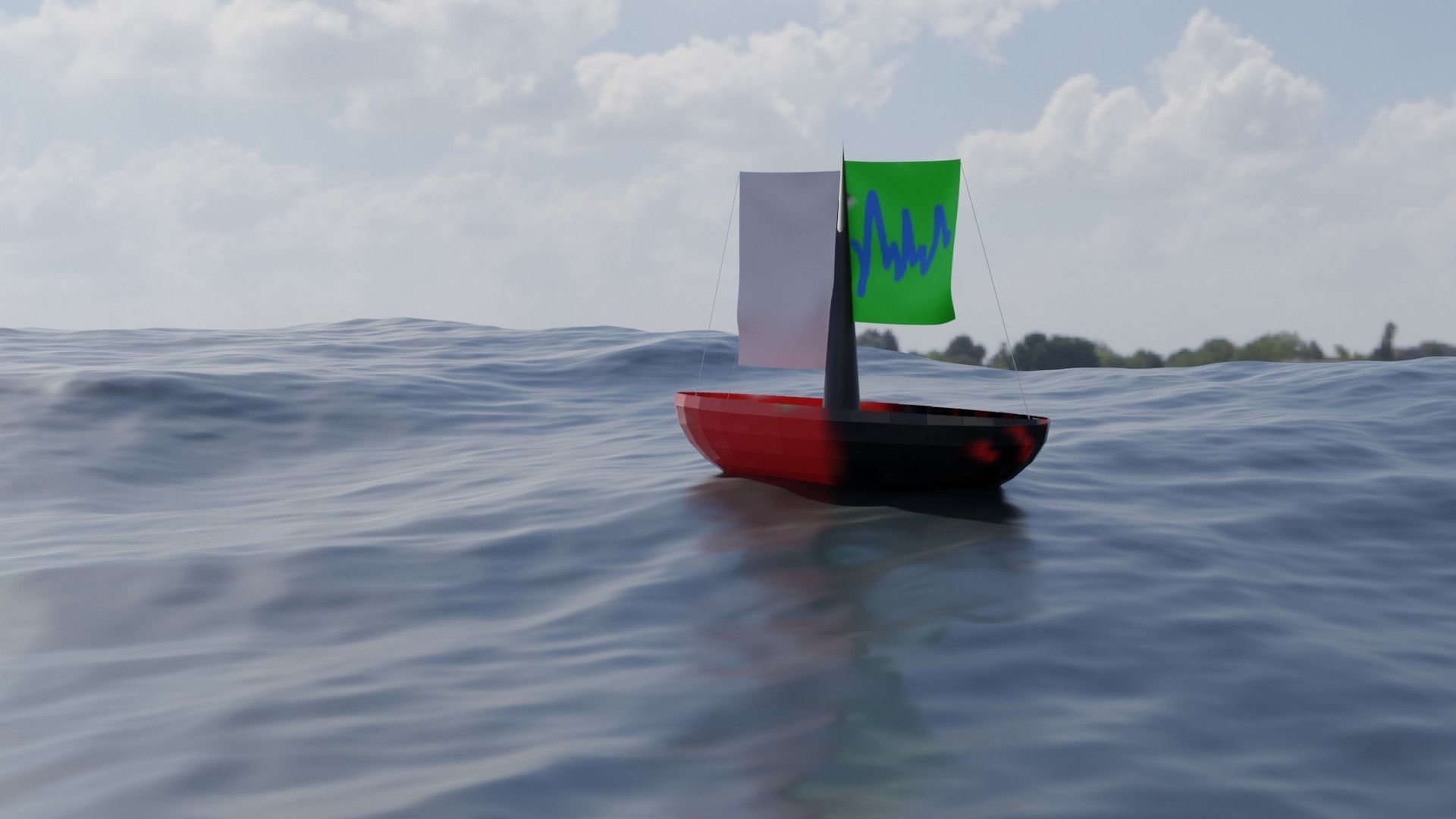 Ocean And Ship 3D model animated | CGTrader