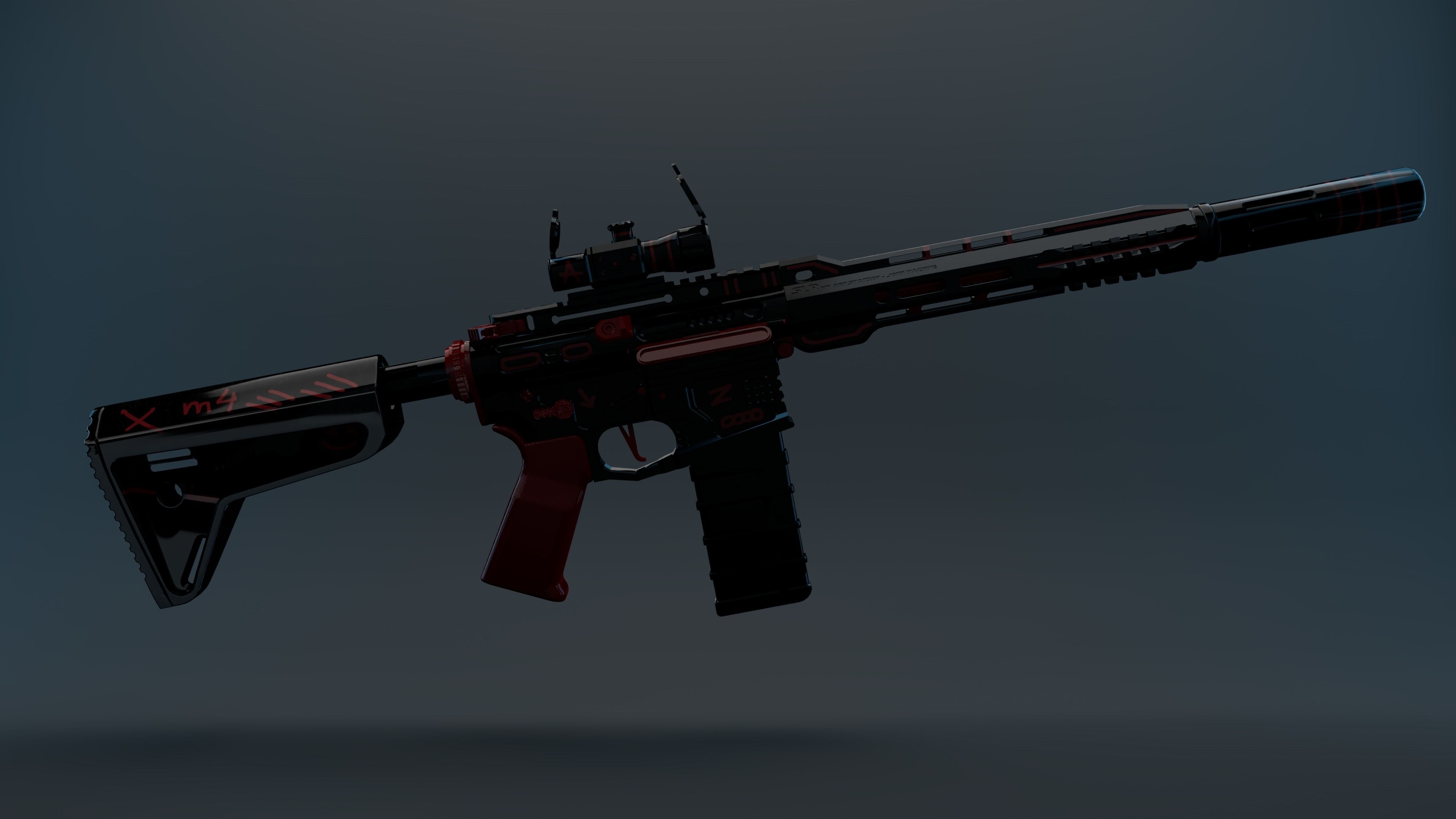 3D model Custom M4 technical VR / AR / low-poly | CGTrader