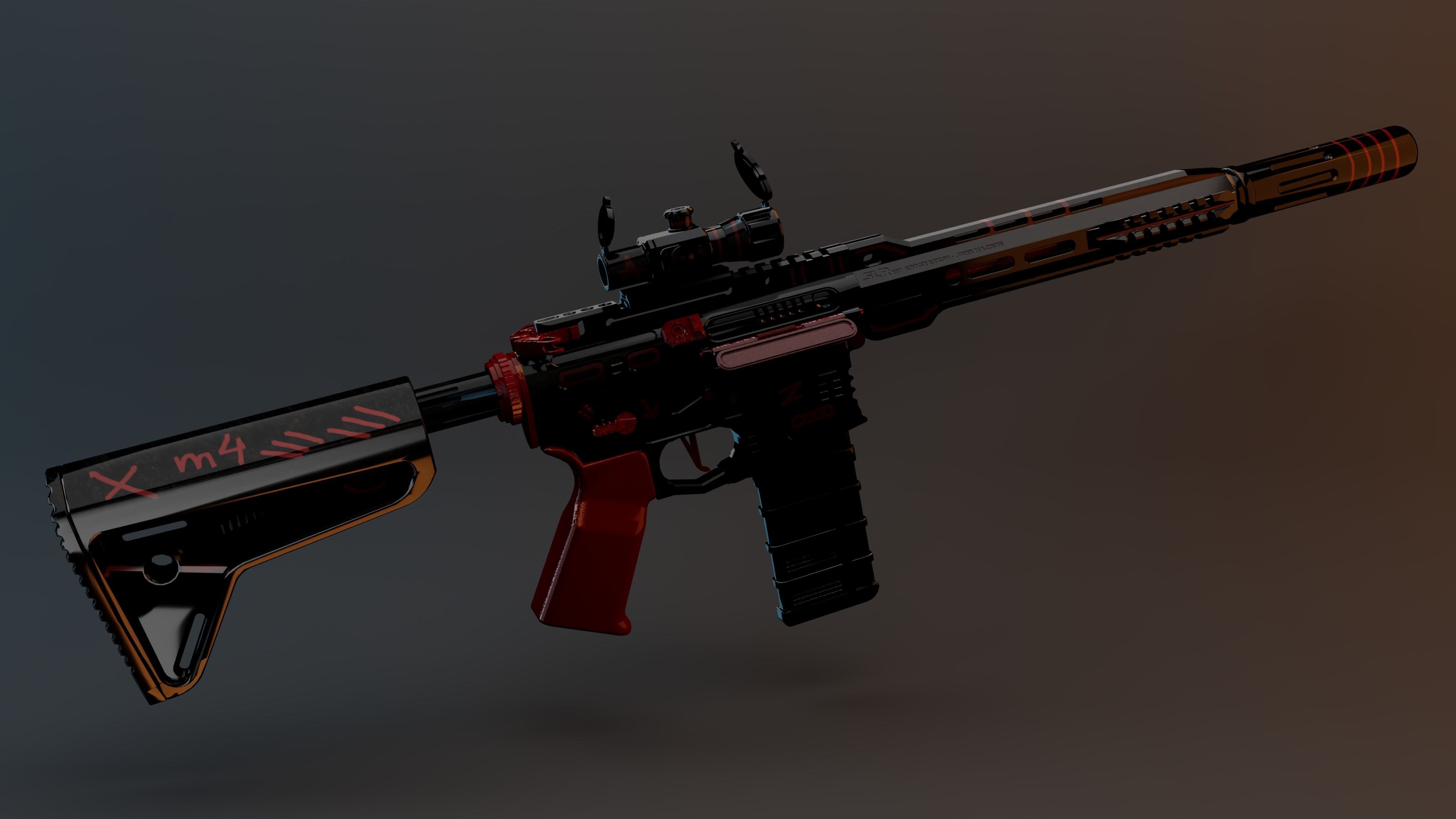 3D model Custom M4 technical VR / AR / low-poly | CGTrader