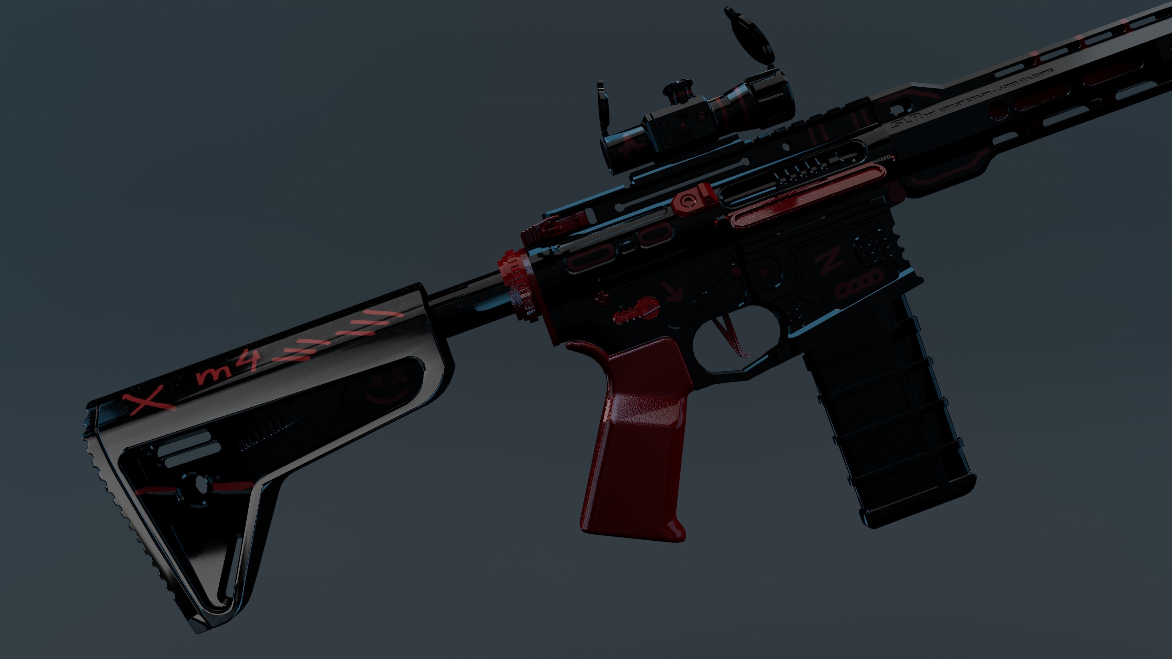 3D model Custom M4 technical VR / AR / low-poly | CGTrader