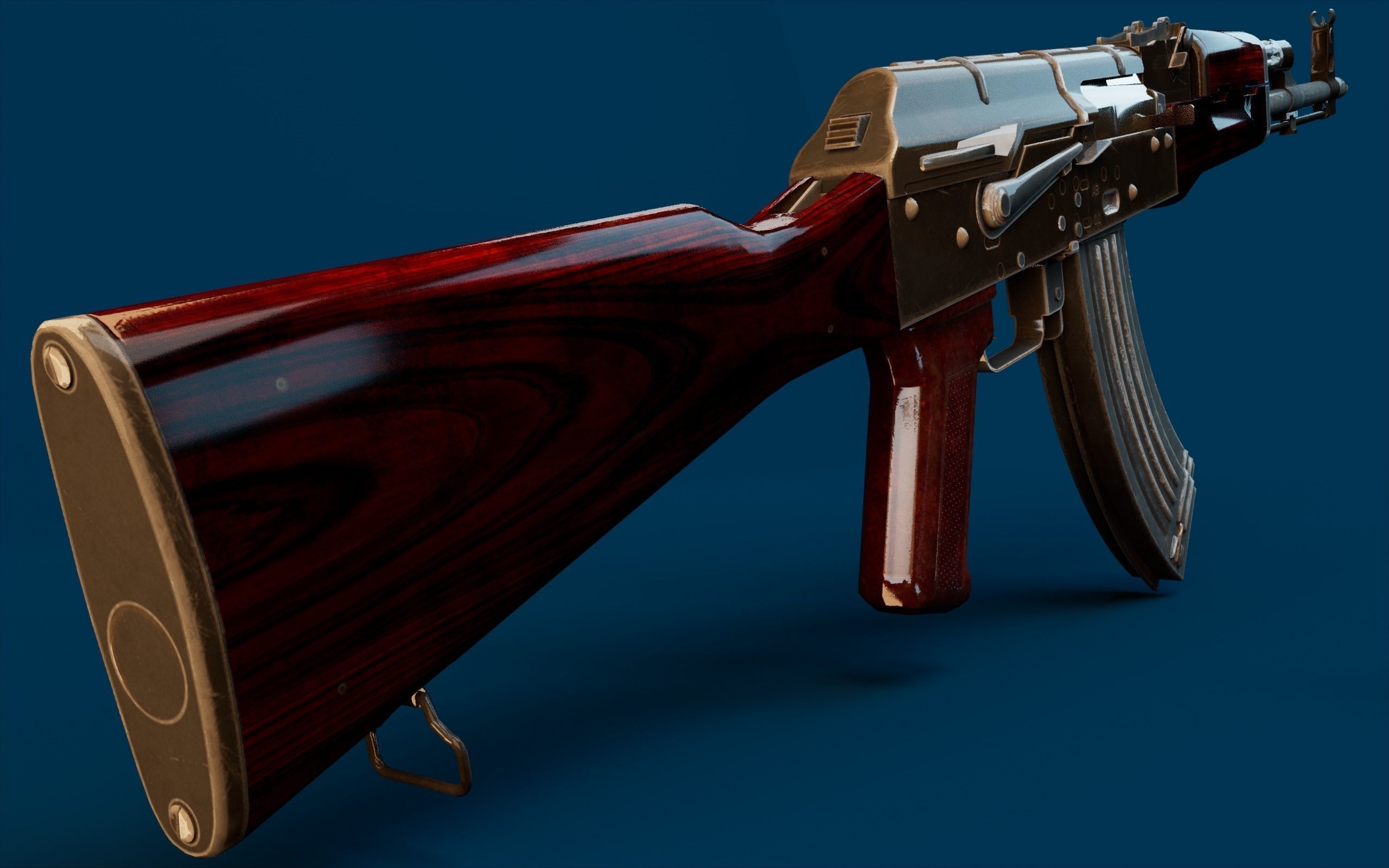 AK 47 Whit Separate MAgazin and Bullet 3D model | CGTrader