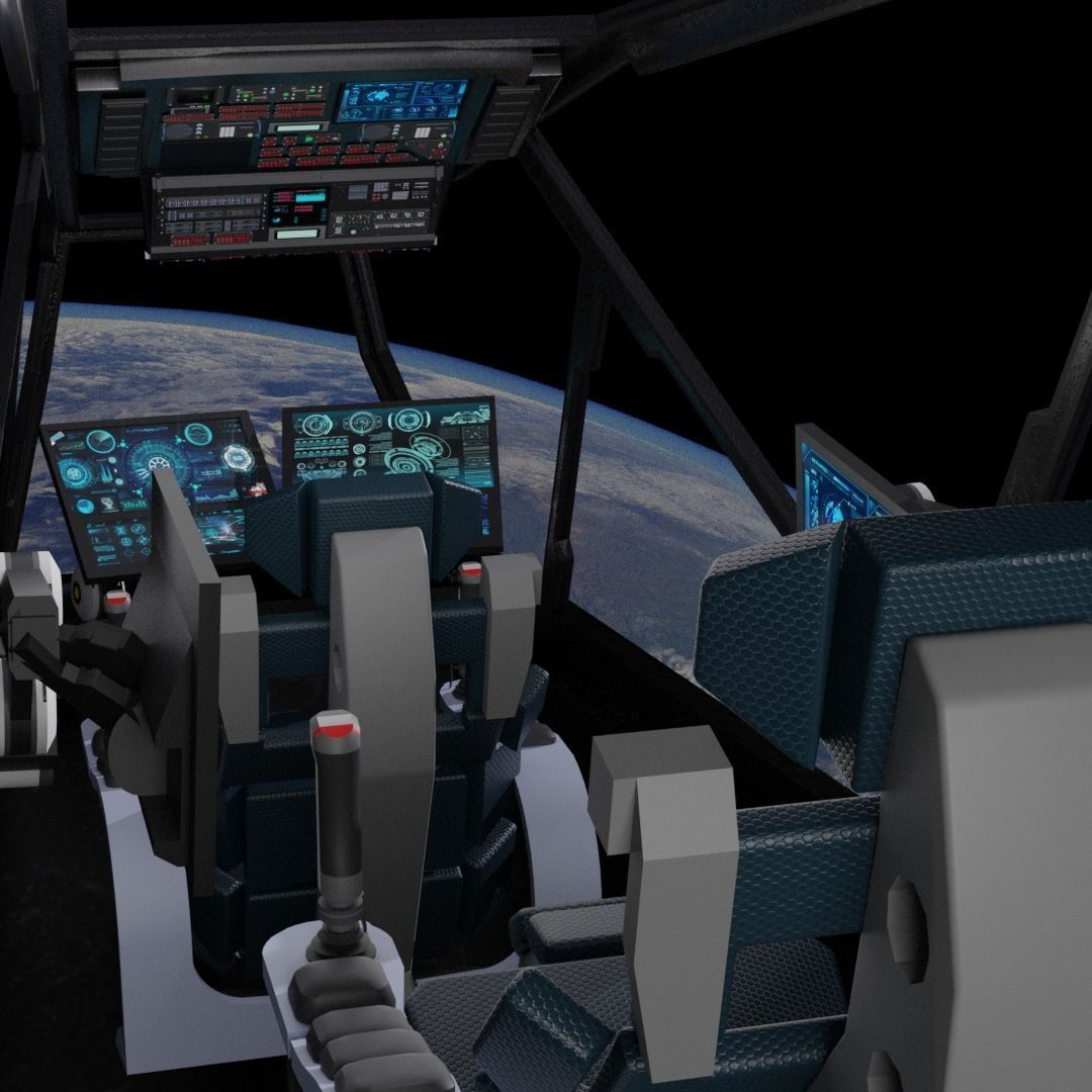 3D model Sci - Fi Cockpit VR / AR / low-poly | CGTrader