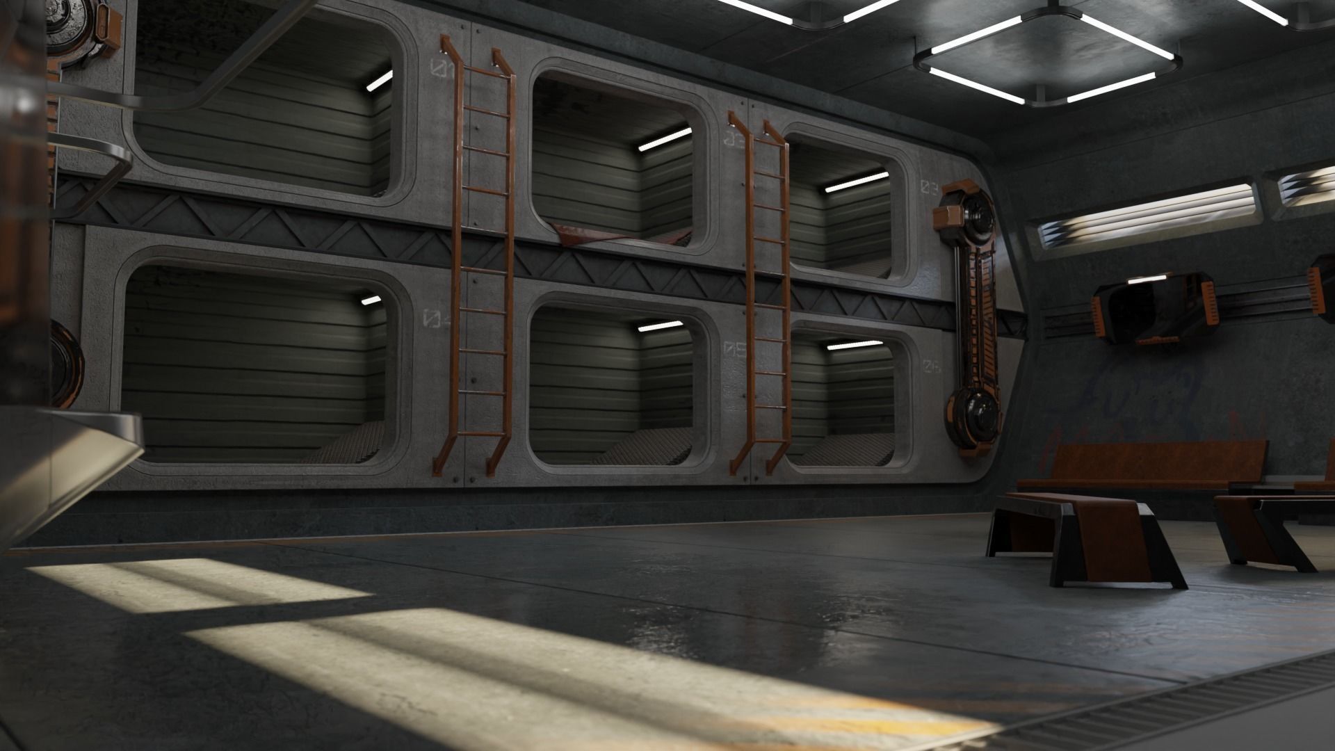 Cyberpunk Scene v9 - The Prison 3D model | CGTrader