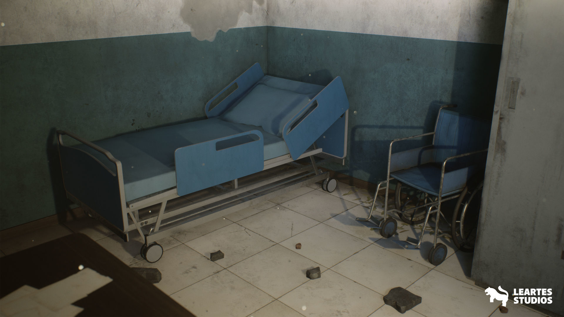 3D model Abandoned Post-Apocalyptic Hospital Environment VR / AR / low ...