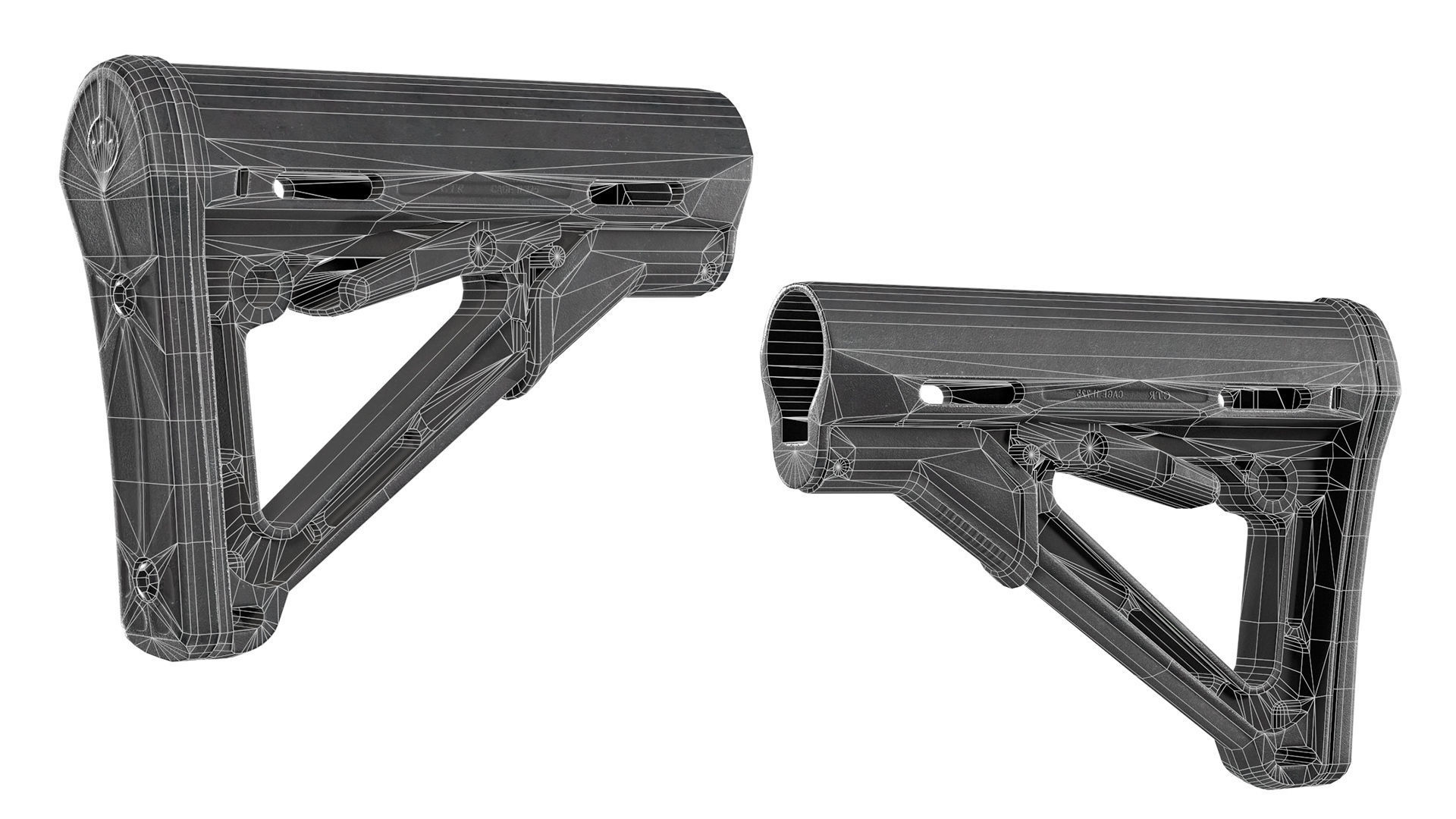 3D model MILITARY Game Ready Magpul CTR Carabine Stock VR / AR / low ...