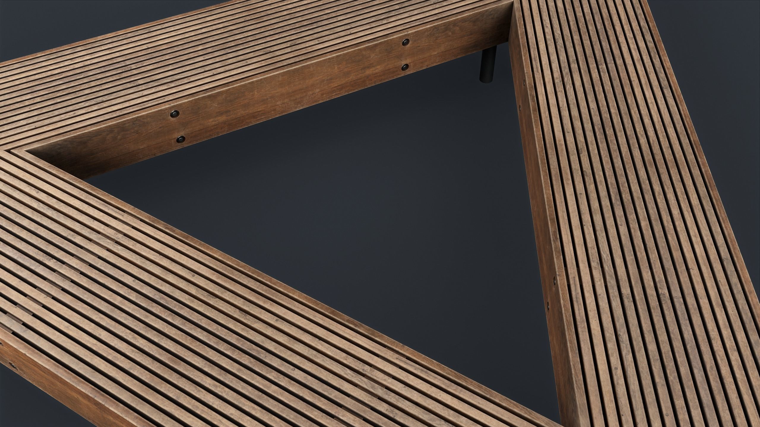 3D model Modern Outdoor Bench 57 PBR Game Ready VR / AR / low-poly ...