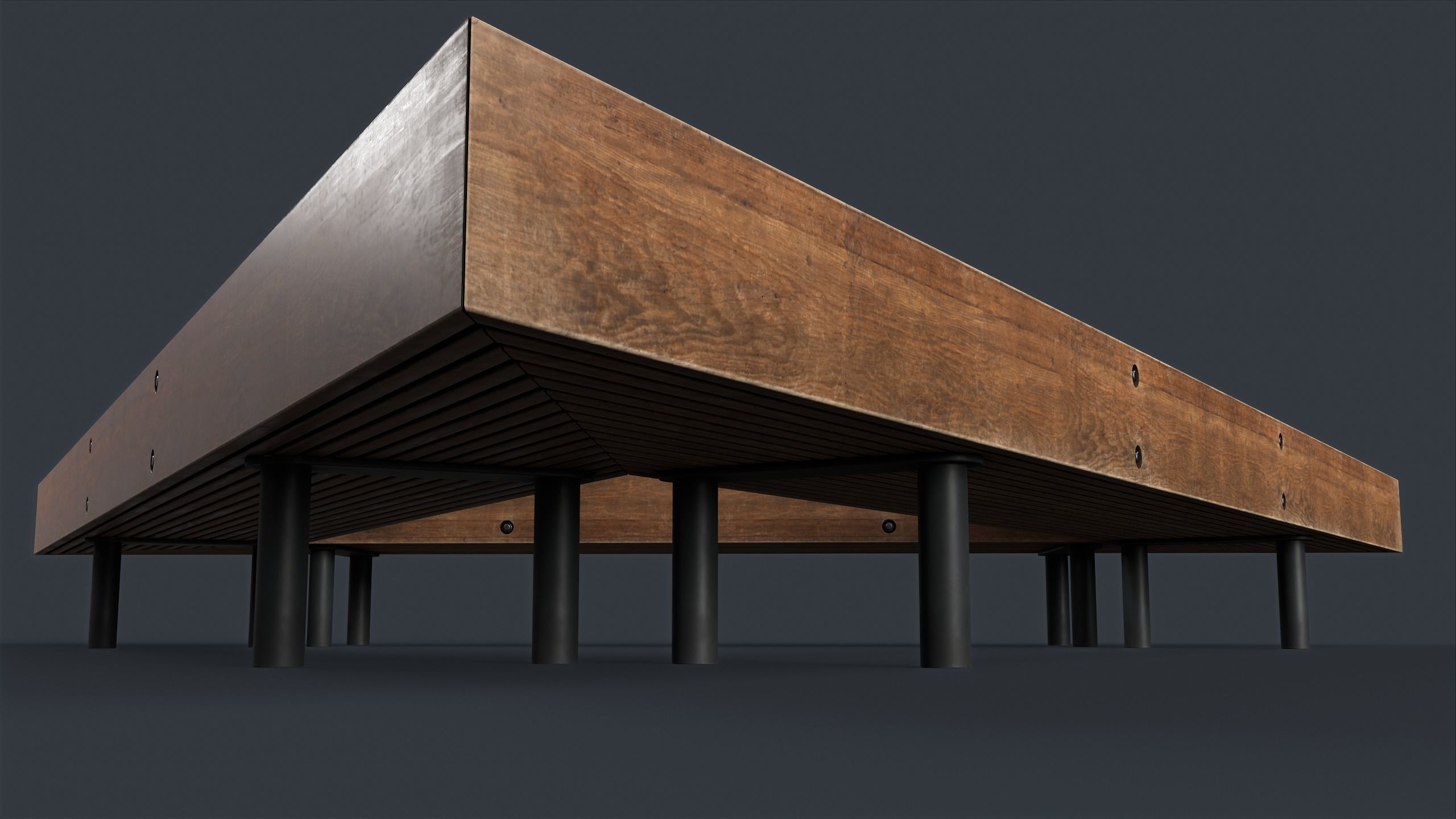 3D model Modern Outdoor Bench 57 PBR Game Ready VR / AR / low-poly ...