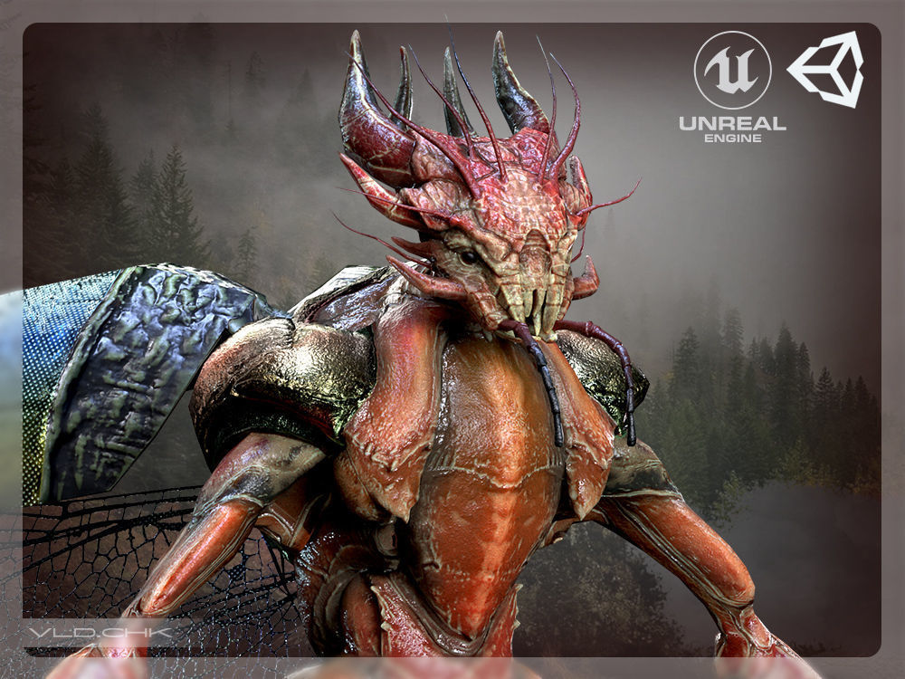 3D model Lizard - Demon Beetle VR / AR / low-poly | CGTrader