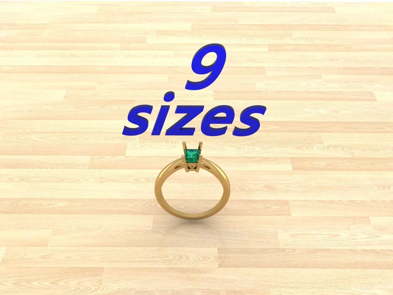 emerald cut ring 3D model 3D printable | CGTrader