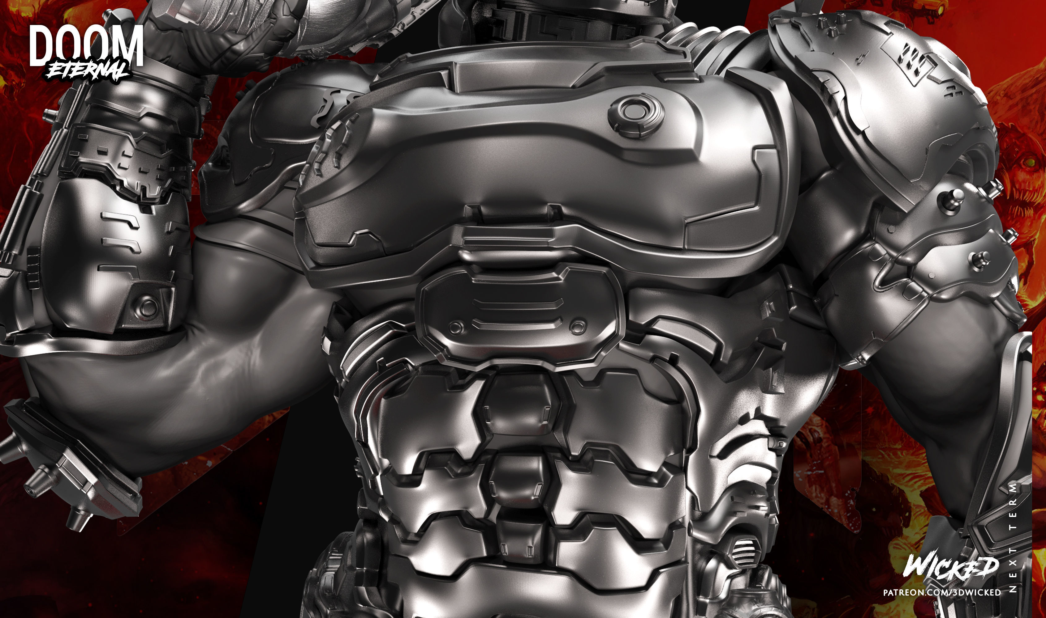 Wicked Video Game Doom Slayer Bust ready for 3d printing 3D model 3D printable | CGTrader