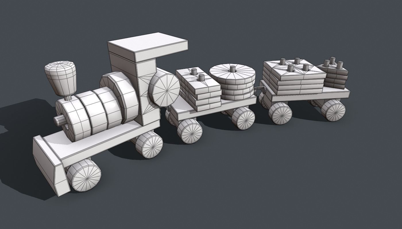 3D model Modular Wooden Toy Train VR / AR / low-poly | CGTrader