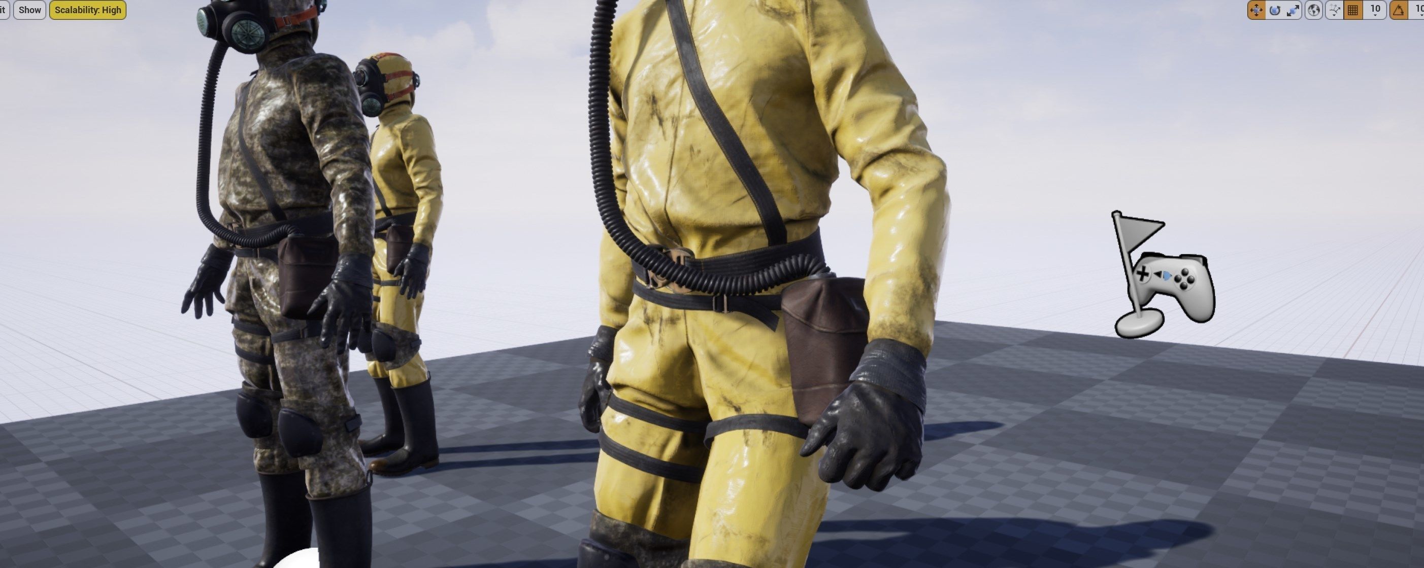 3D model Hazmat Suit Soldier with Rig VR / AR / low-poly | CGTrader