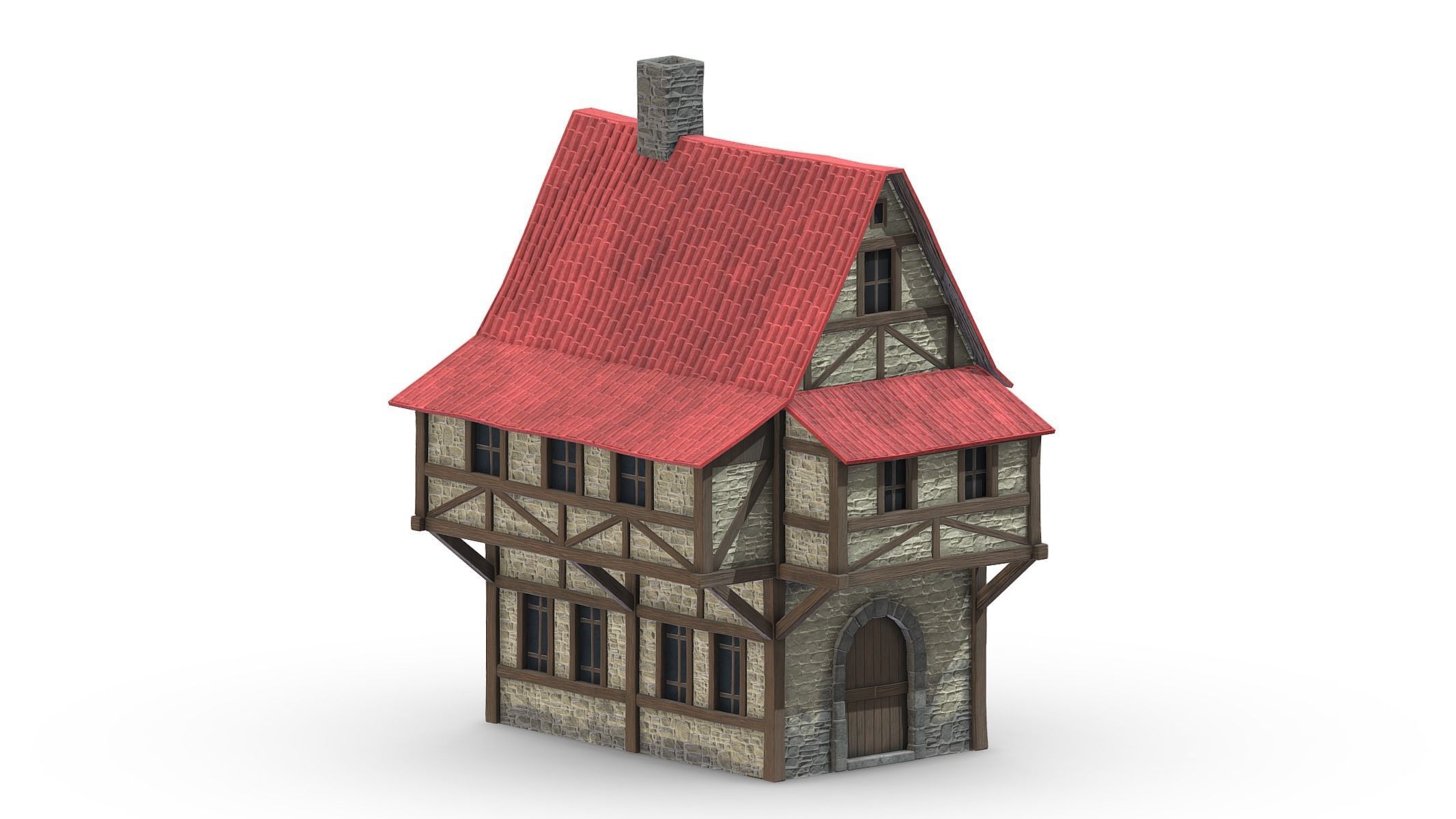 3D model Medieval Building 05 Low Poly PBR Realistic VR / AR / low-poly ...