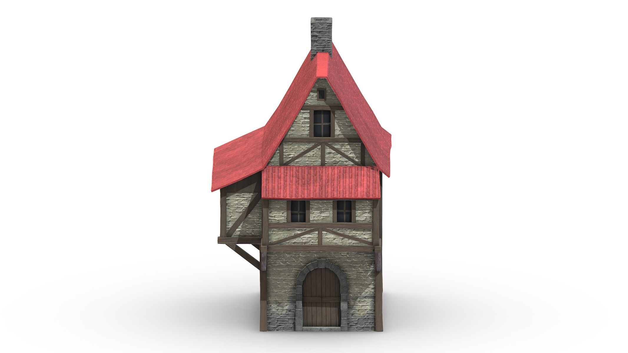3D model Medieval Building 05 Low Poly PBR Realistic VR / AR / low-poly ...