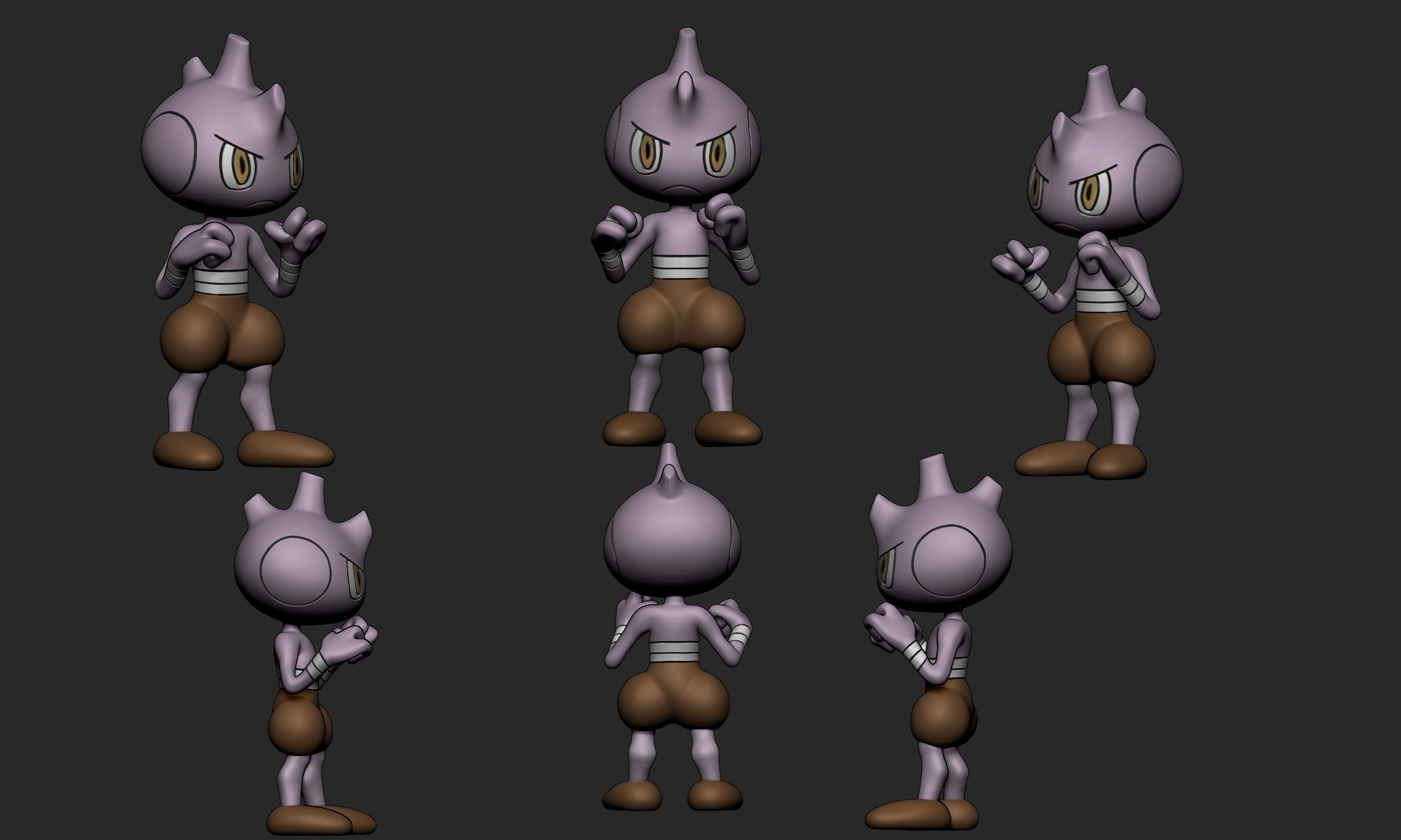 Pokemon - Tyrogue Hitmontop Hitmonlee and Hitmontop 3D model 3D ...