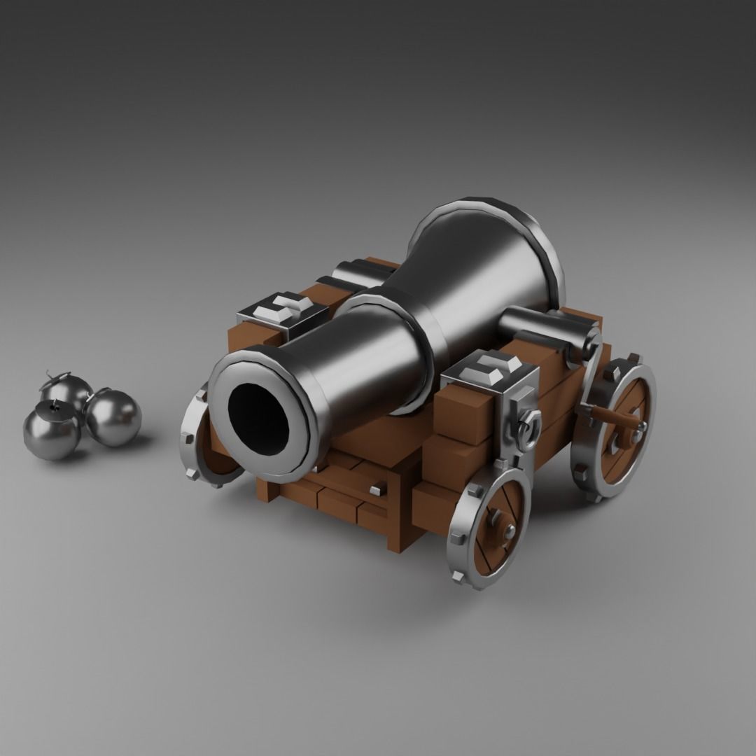 3D model Cannon VR / AR / low-poly | CGTrader
