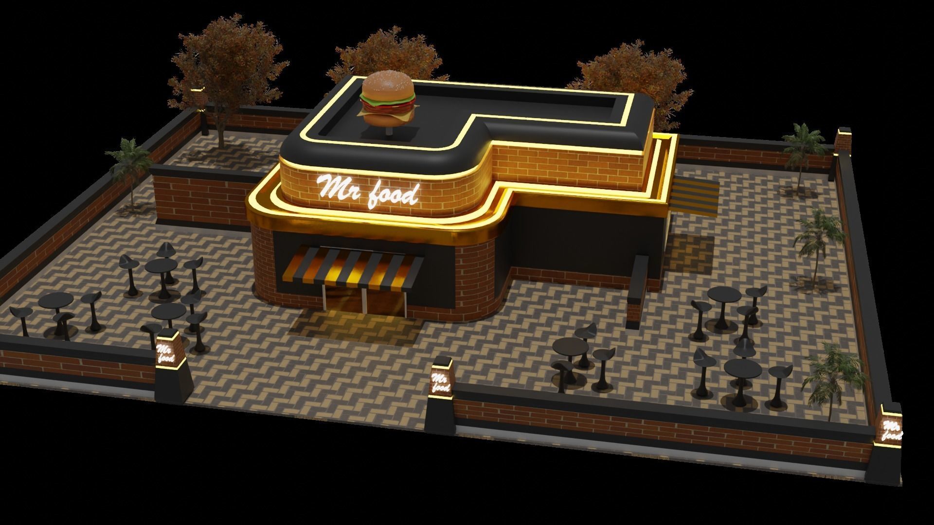 Fast food restaurant 3D model | CGTrader