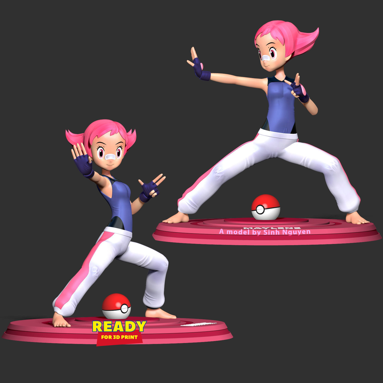 Maylene - Pokemon Fanart 3D model 3D printable | CGTrader