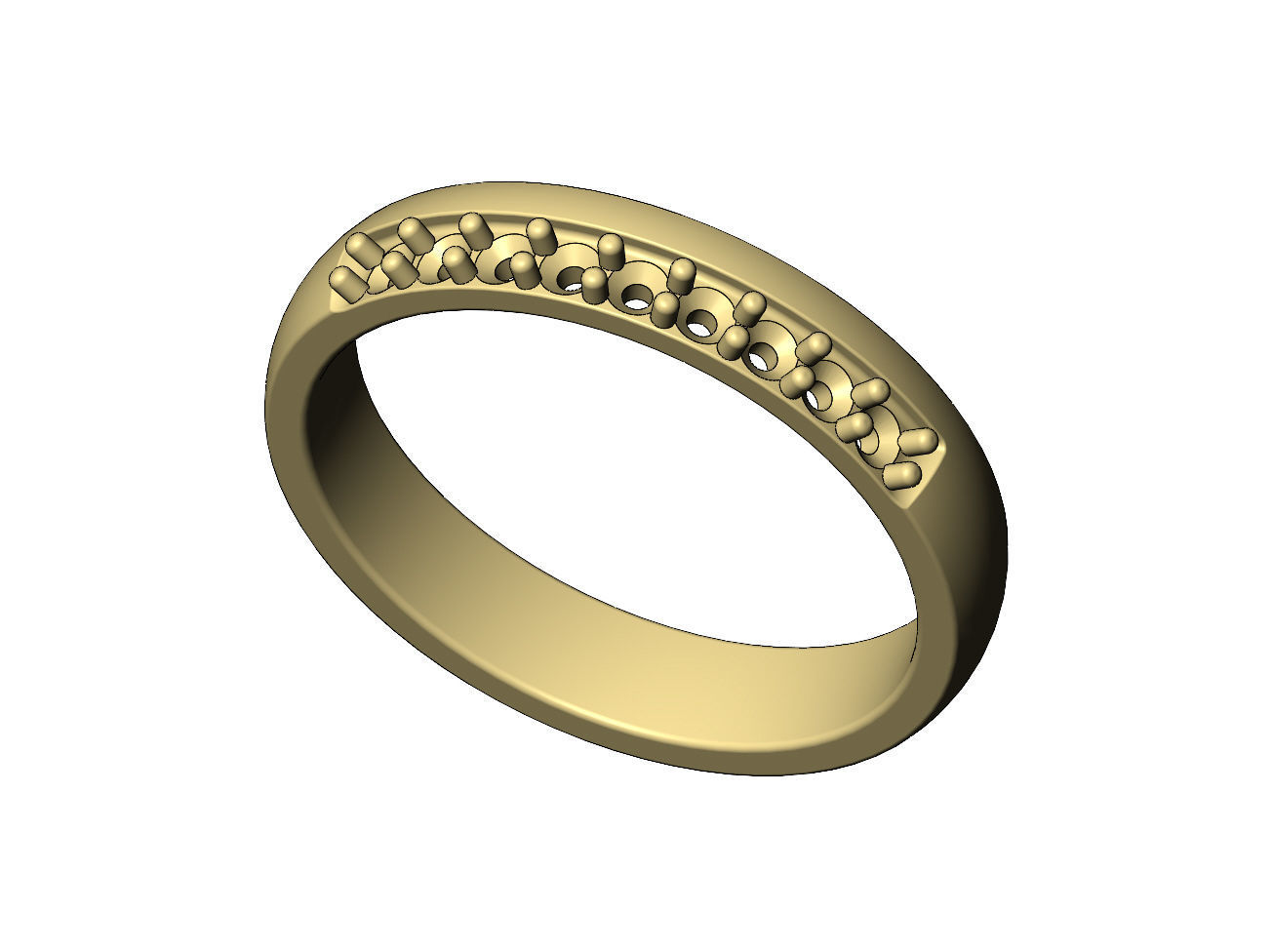 Sided half eternity diamond rounded band US sizes 6 to 9 3D model 3D ...
