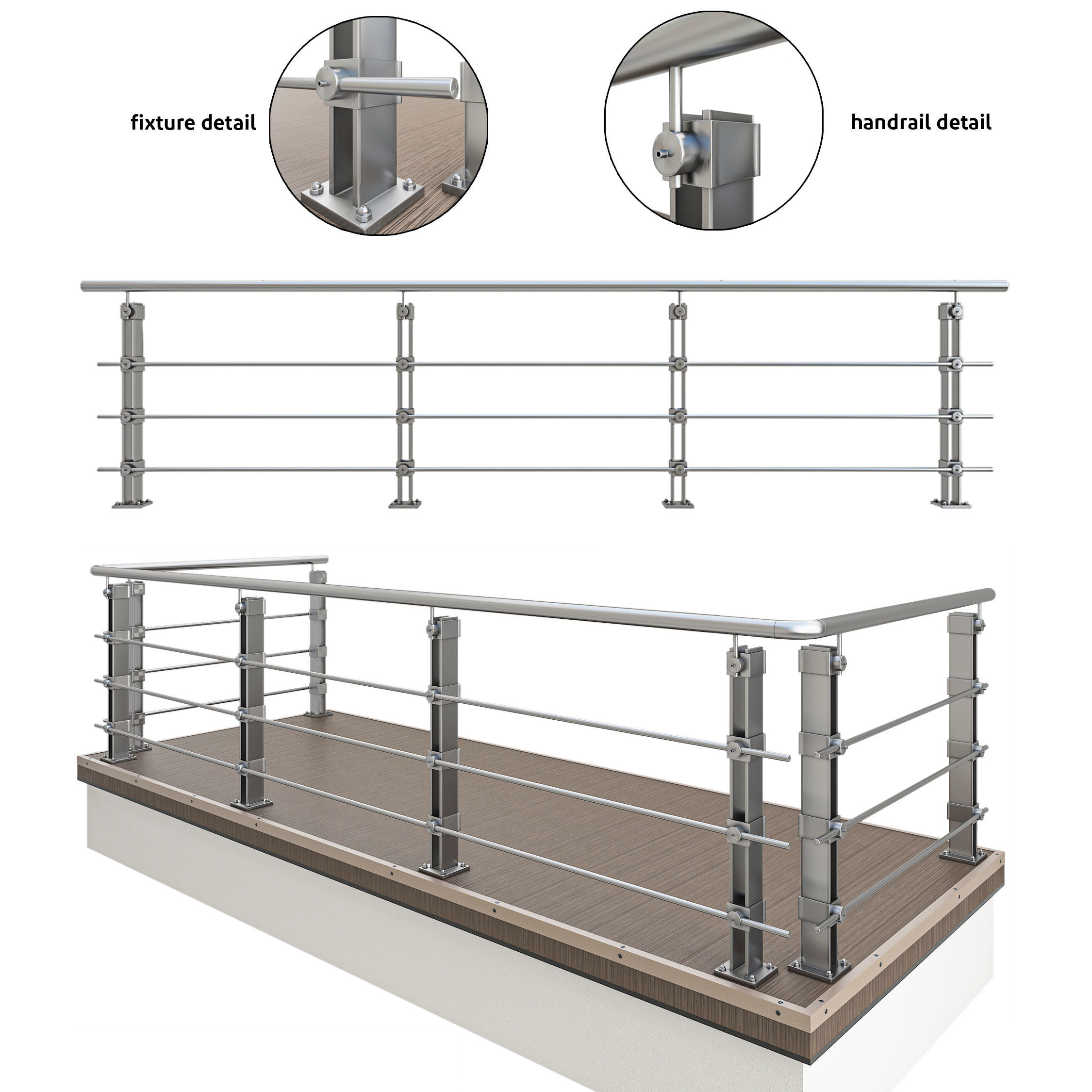 metal railing 3D model | CGTrader