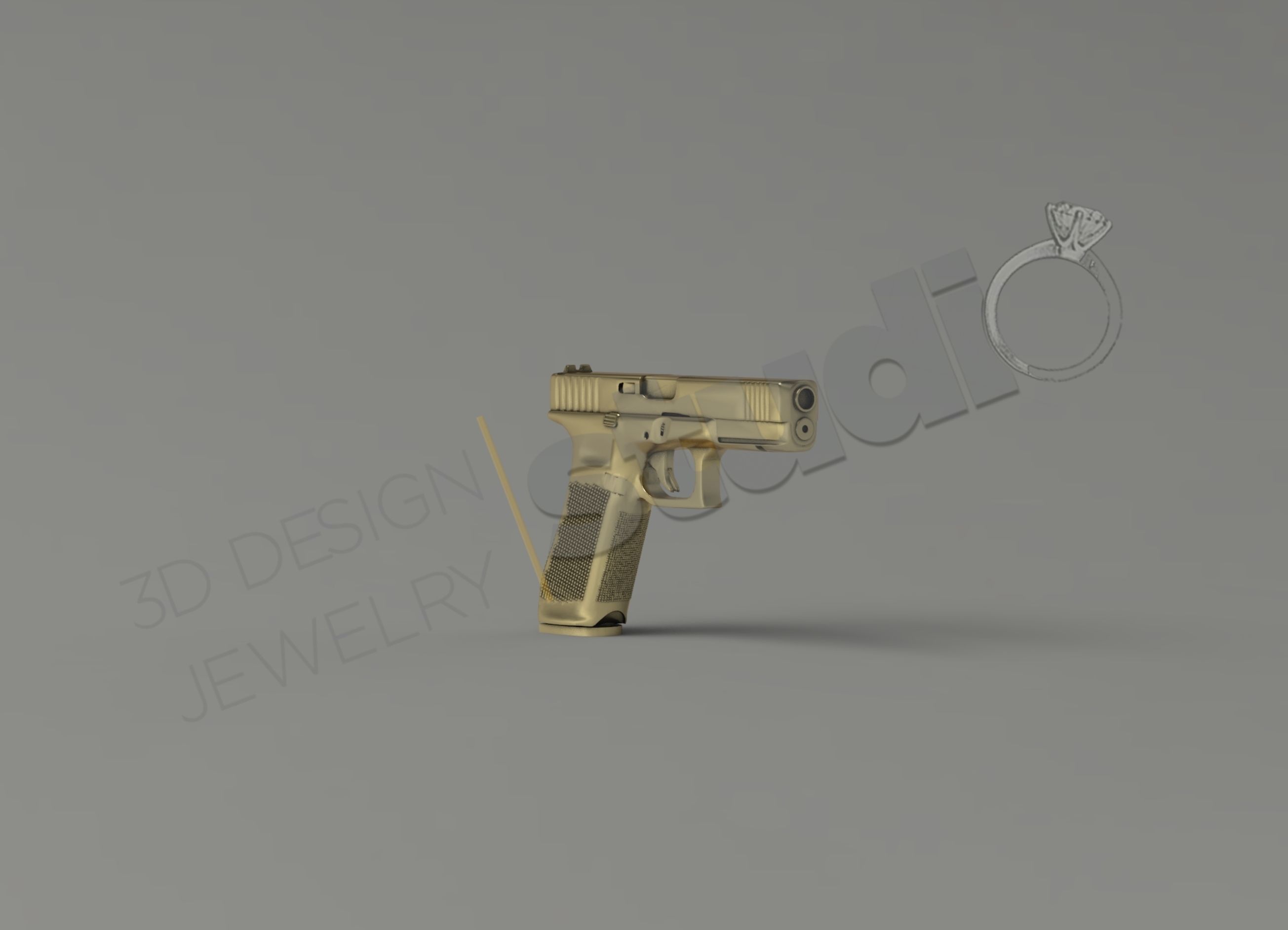 Glock gun pendant jewelry 3D model 3D printable | CGTrader
