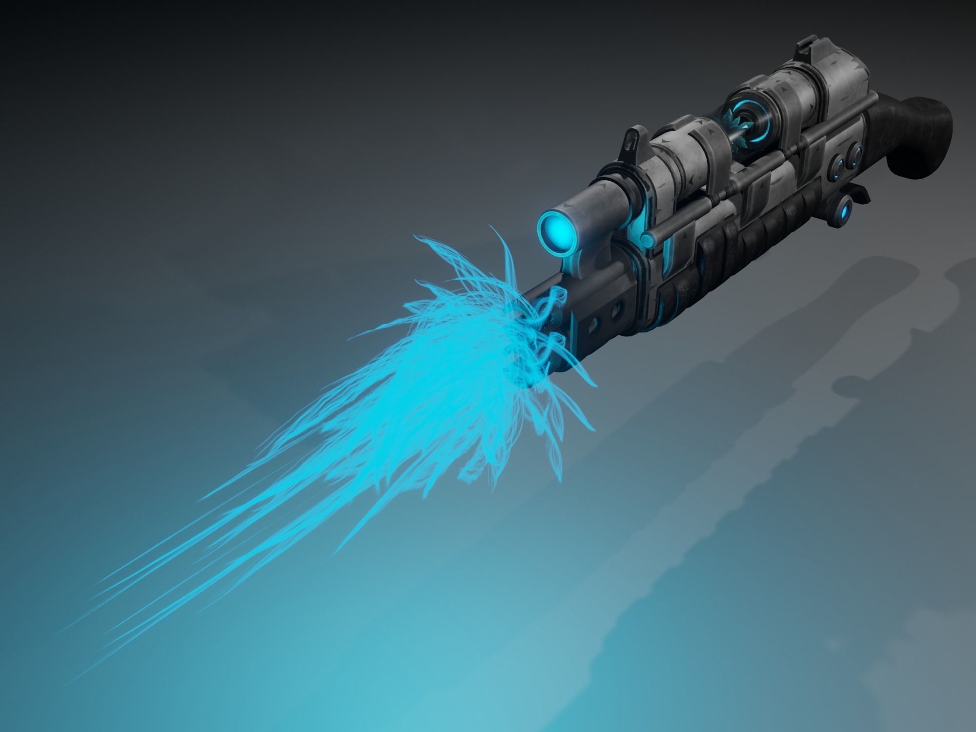 3D model Sci-fi assault rifle with crystal VR / AR / low-poly | CGTrader