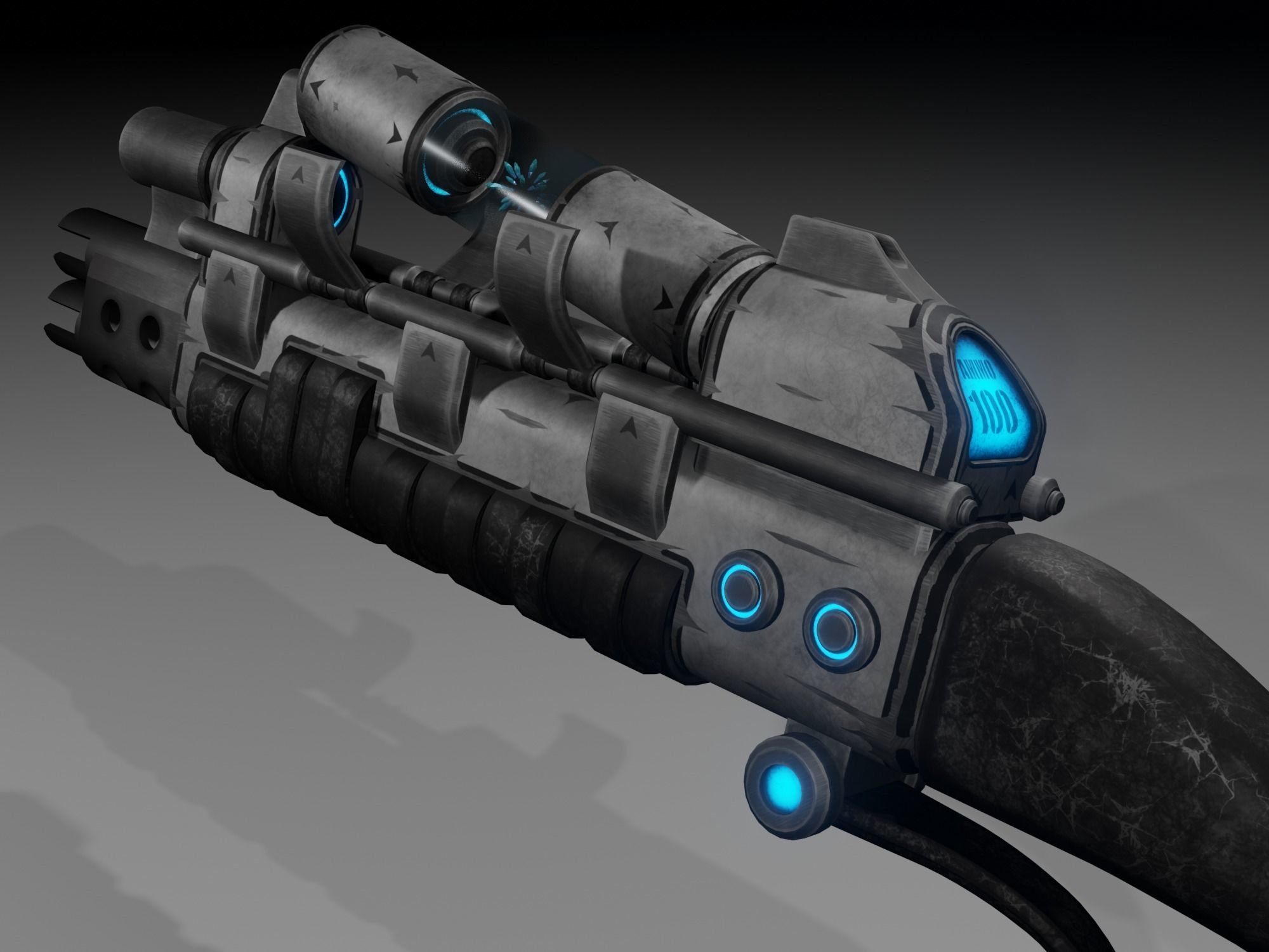 3D model Sci-fi assault rifle with crystal VR / AR / low-poly | CGTrader