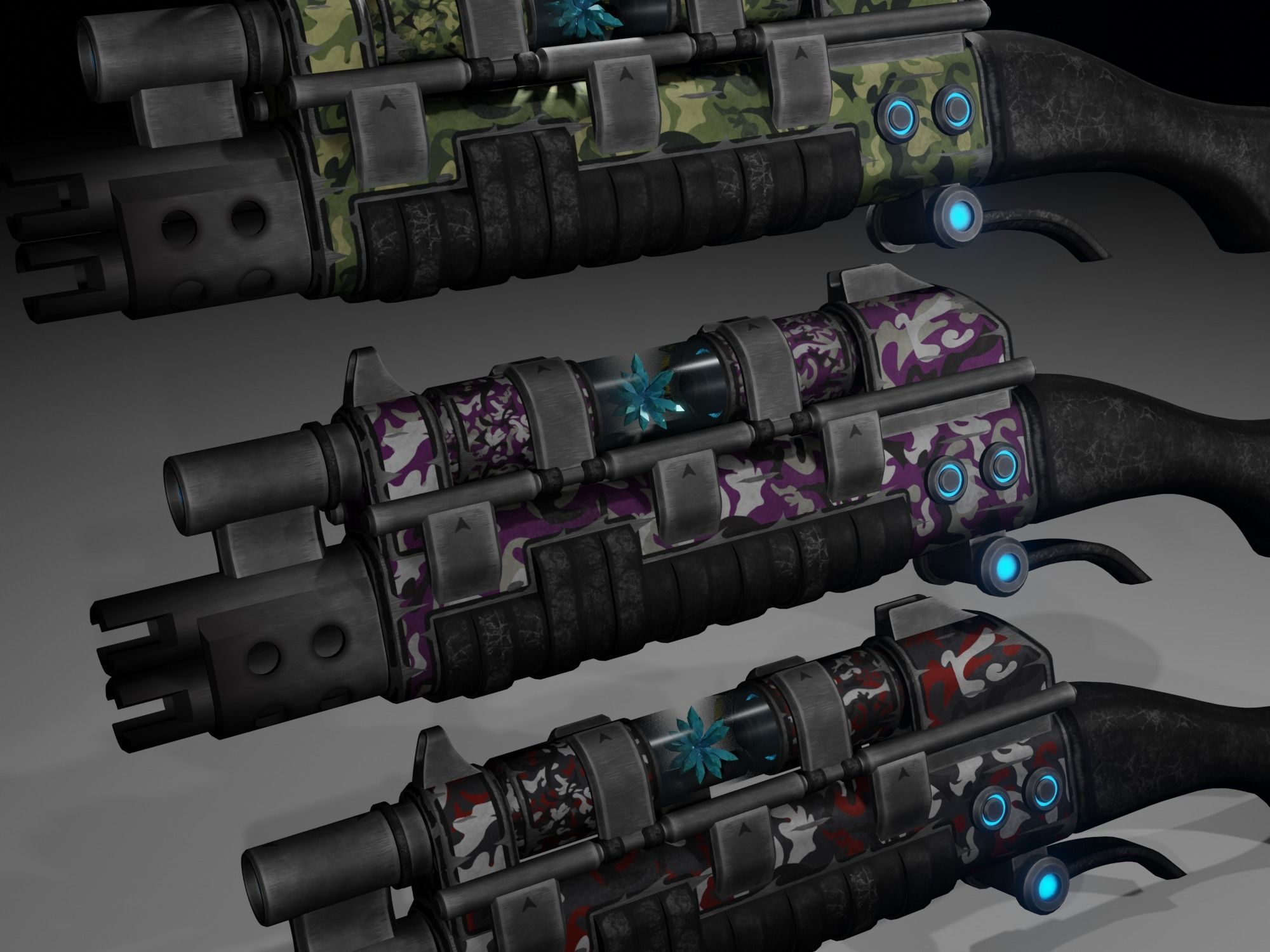 3D model Sci-fi assault rifle with crystal VR / AR / low-poly | CGTrader