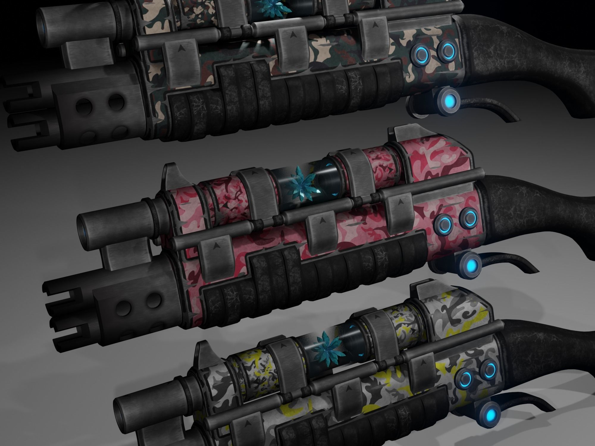 3D model Sci-fi assault rifle with crystal VR / AR / low-poly | CGTrader