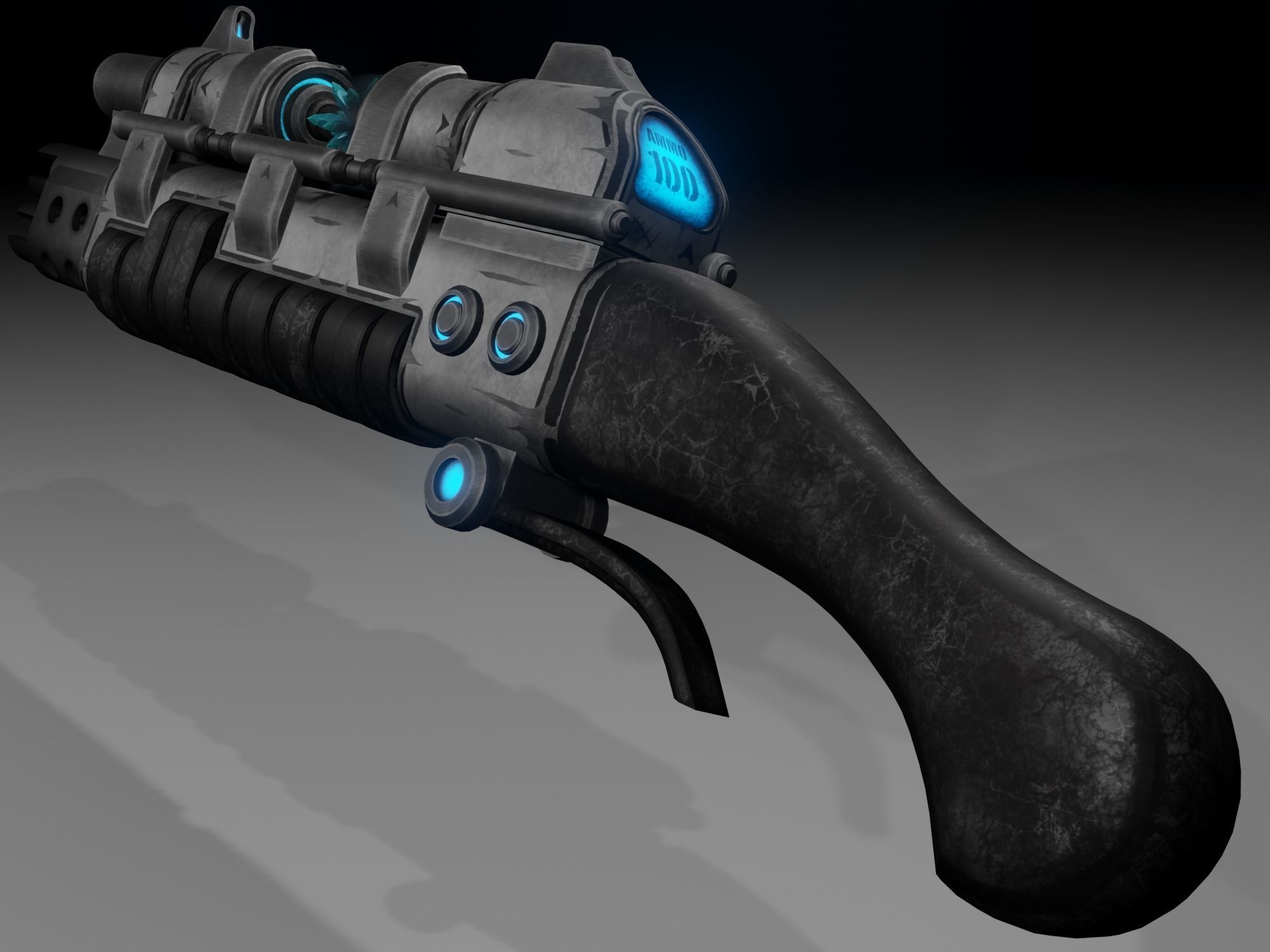 3D model Sci-fi assault rifle with crystal VR / AR / low-poly | CGTrader
