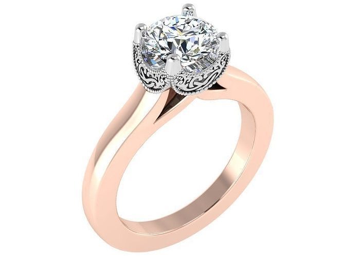 Round diamond ring 2950 3D print model 3D model 3D printable | CGTrader