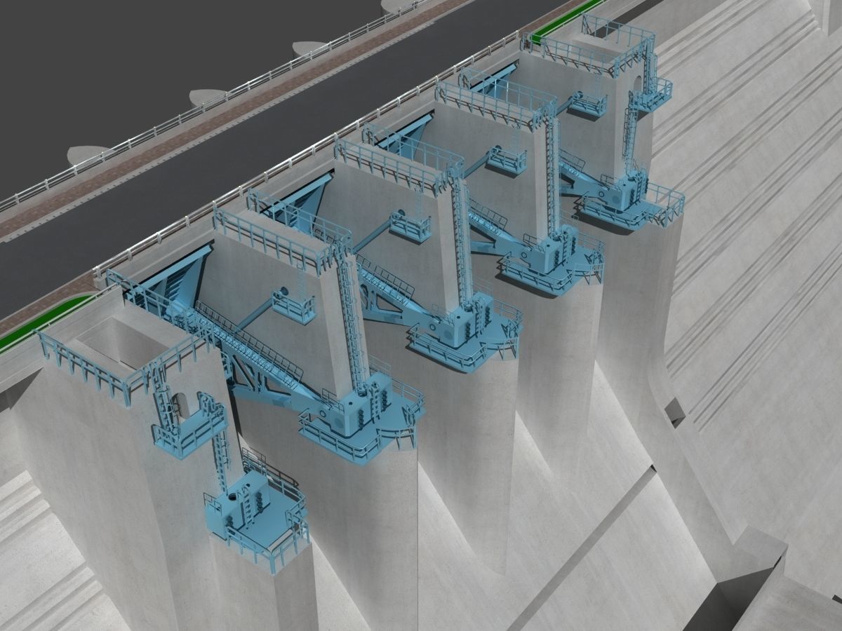 3D Dam Sluice gate 3D model | CGTrader