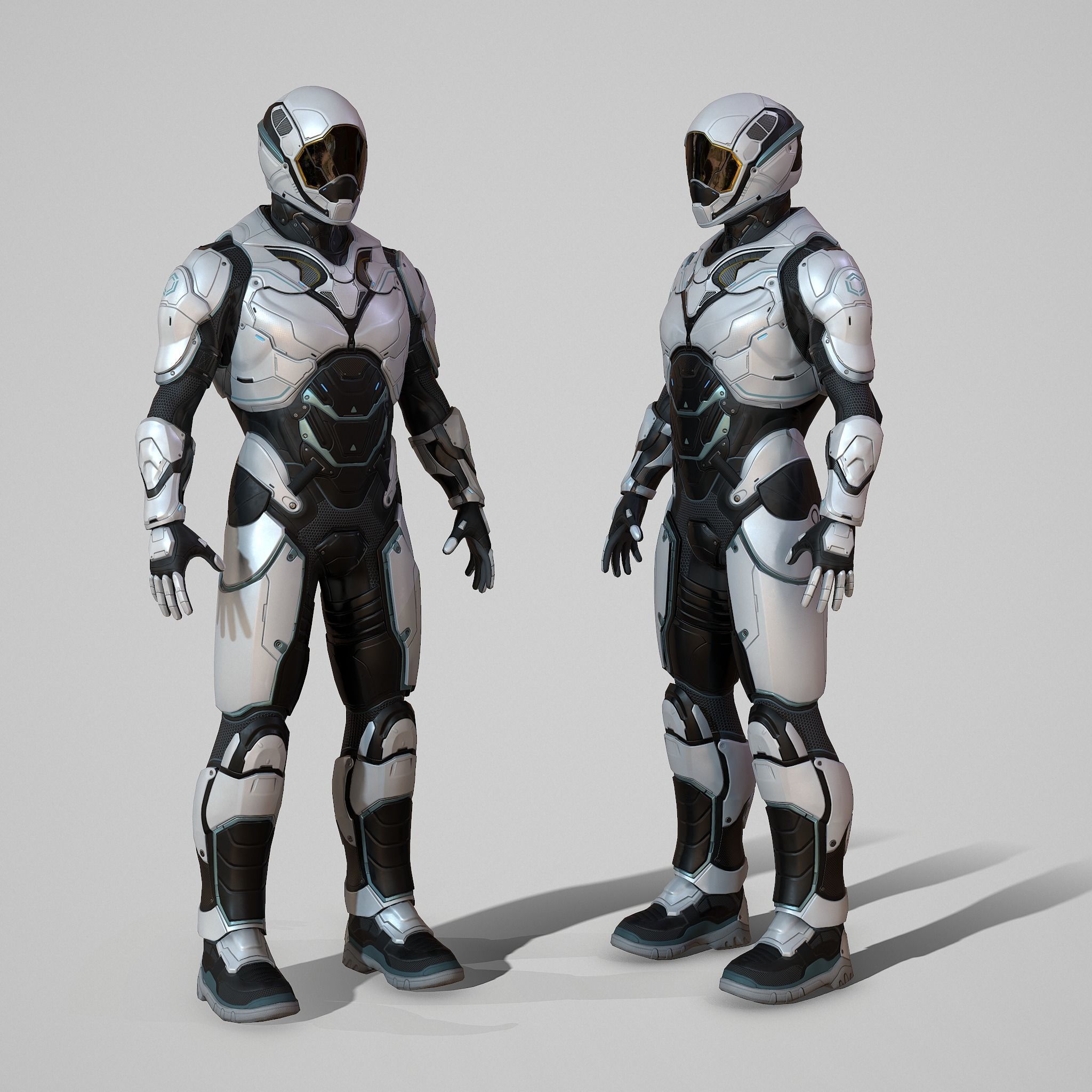 3D model Futuristic Soldier Sci-fi low poly VR / AR / low-poly | CGTrader