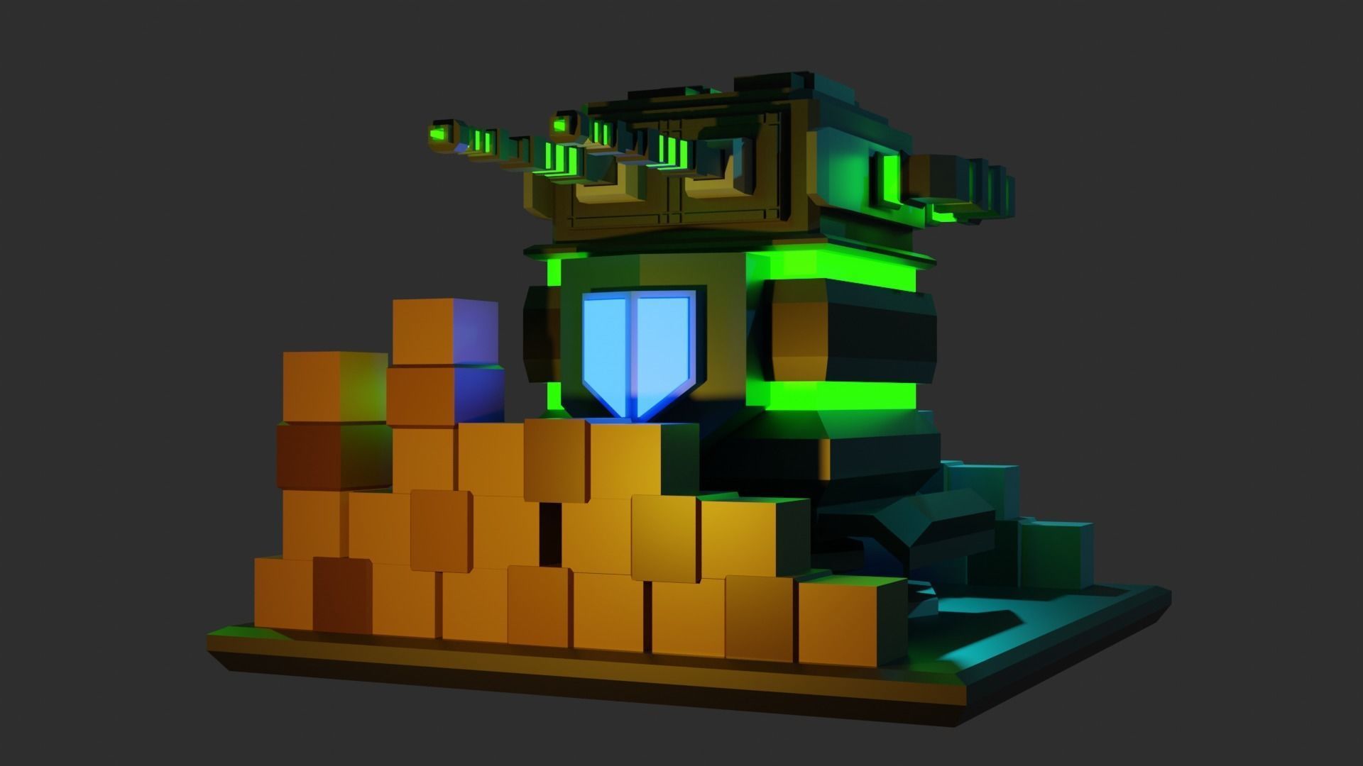 Laser turret for game free VR / AR / low-poly 3D model | CGTrader