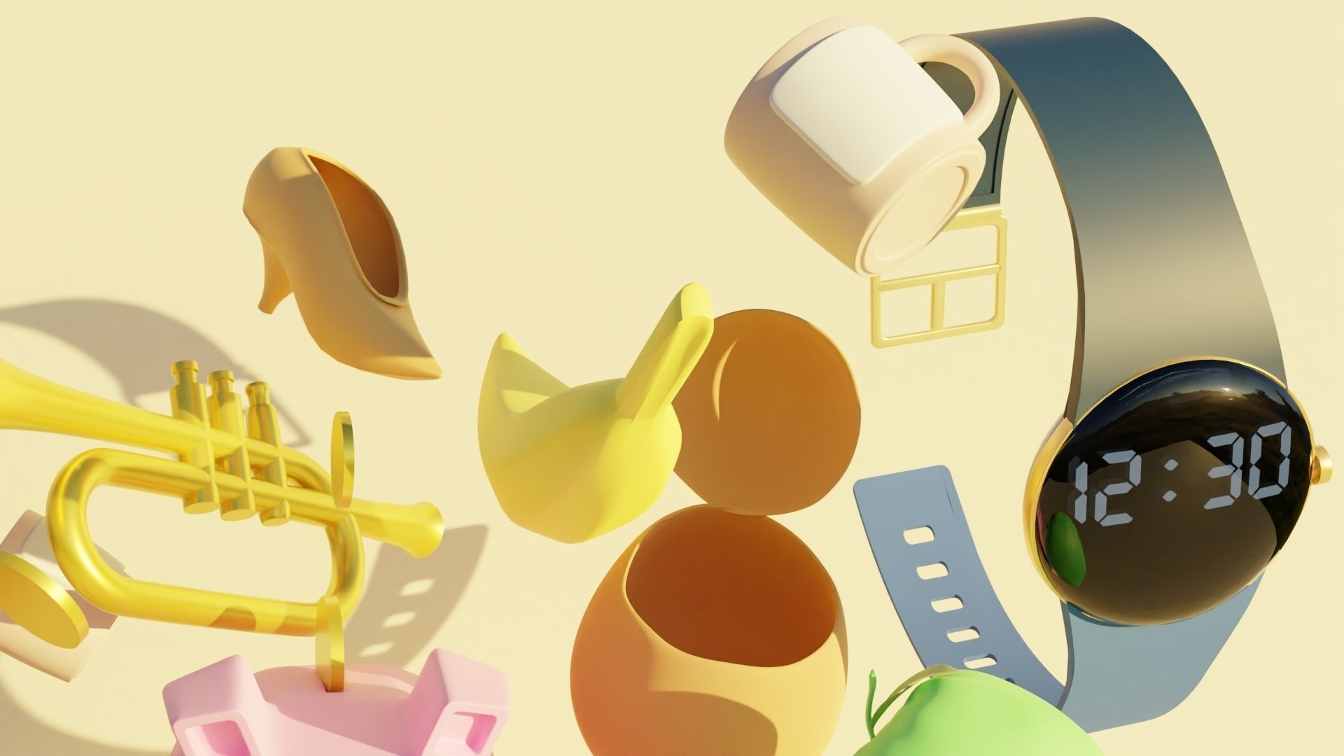 3D model Basic 3D Object Floating 3D Model - Low Poly VR / AR / low ...