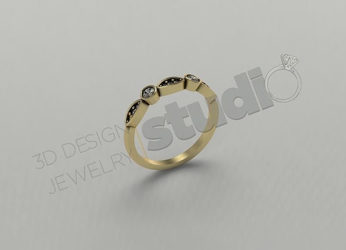 Detailed fashion ring 3D model 3D printable | CGTrader