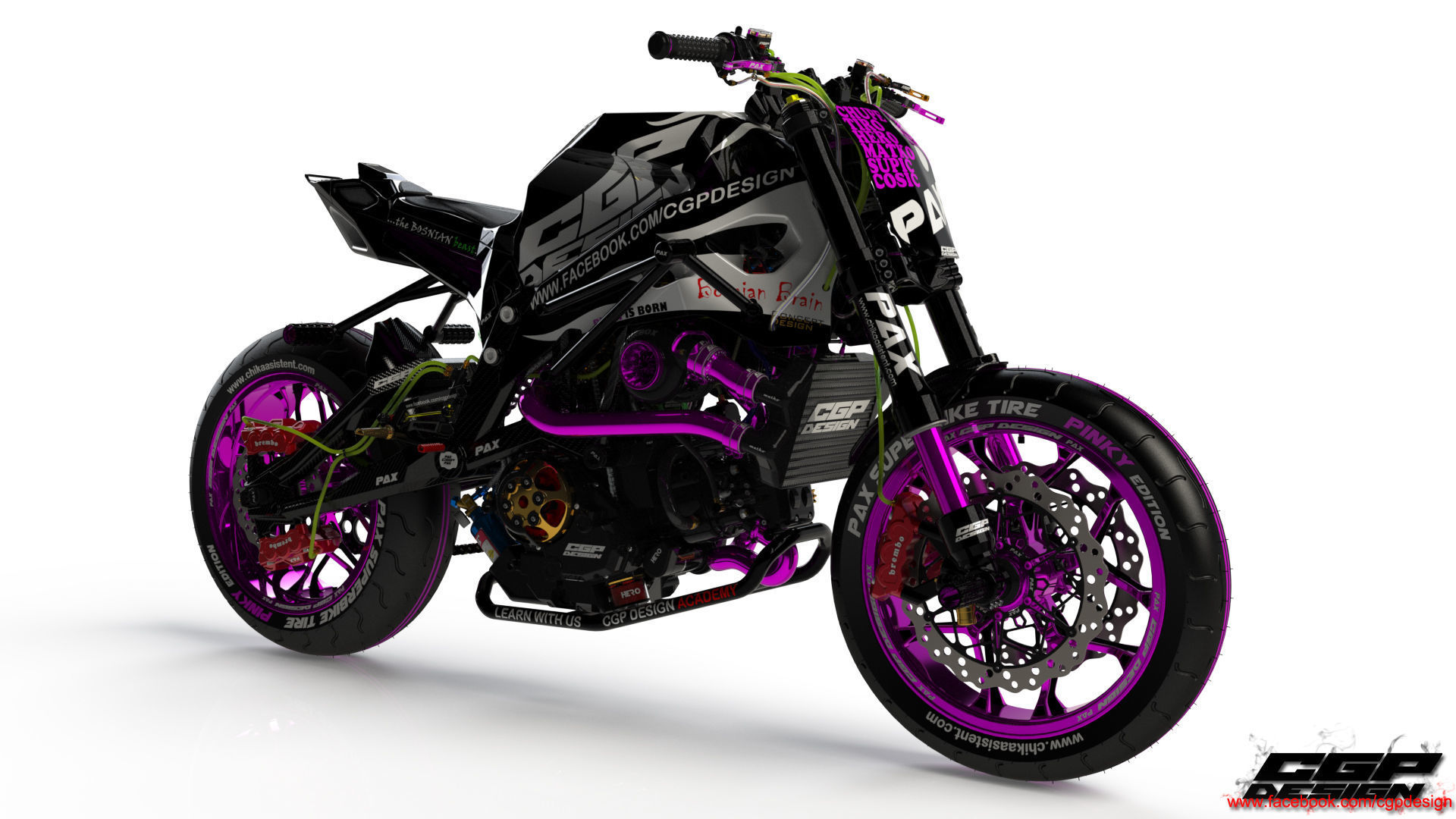 PINK RACE BIKE 3D model | CGTrader